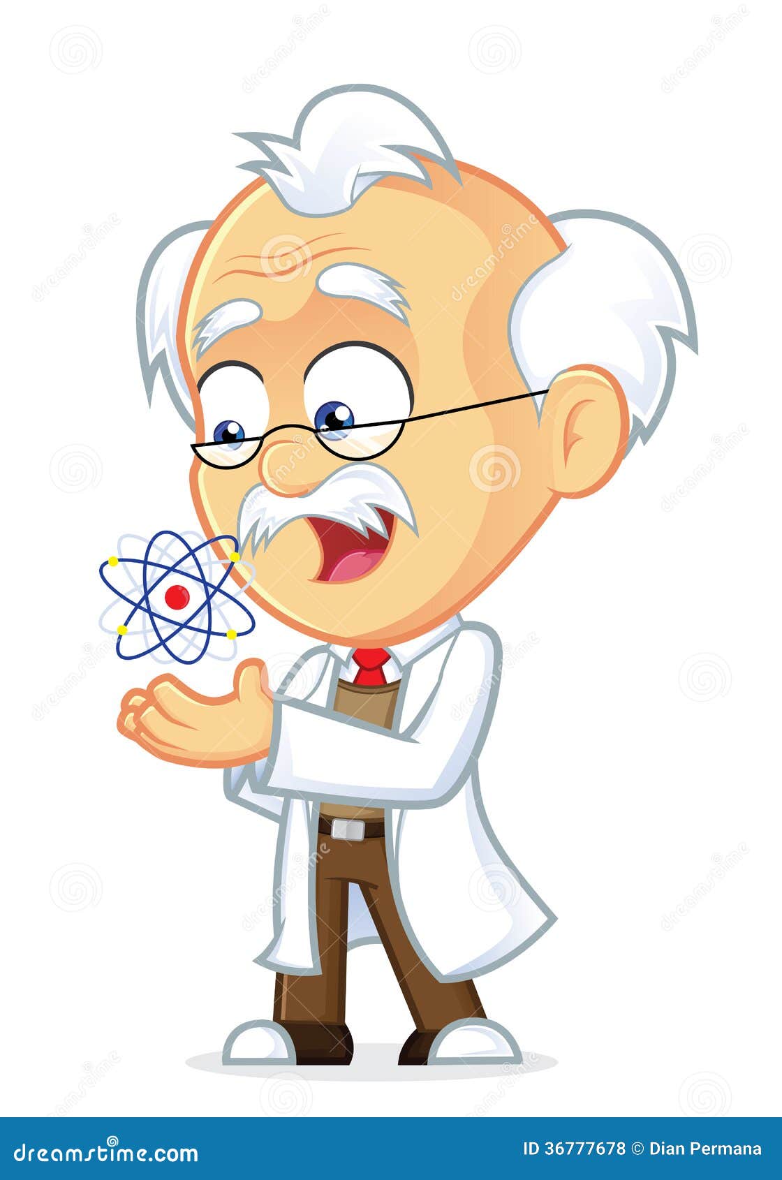 Profesor con un átomo ilustración del vector. Ilustración de actitud ...