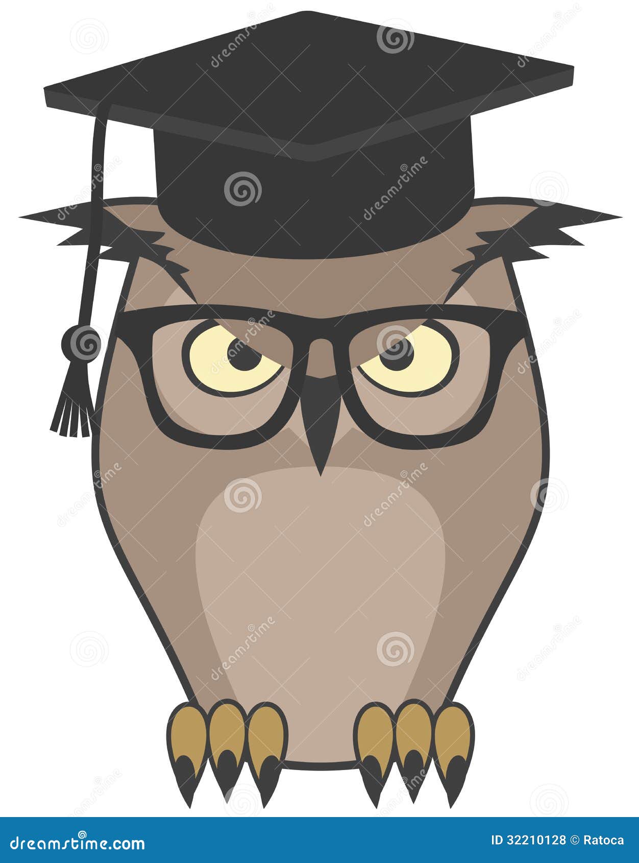 Profesor del búho ilustración del vector. Ilustración de graduado ...