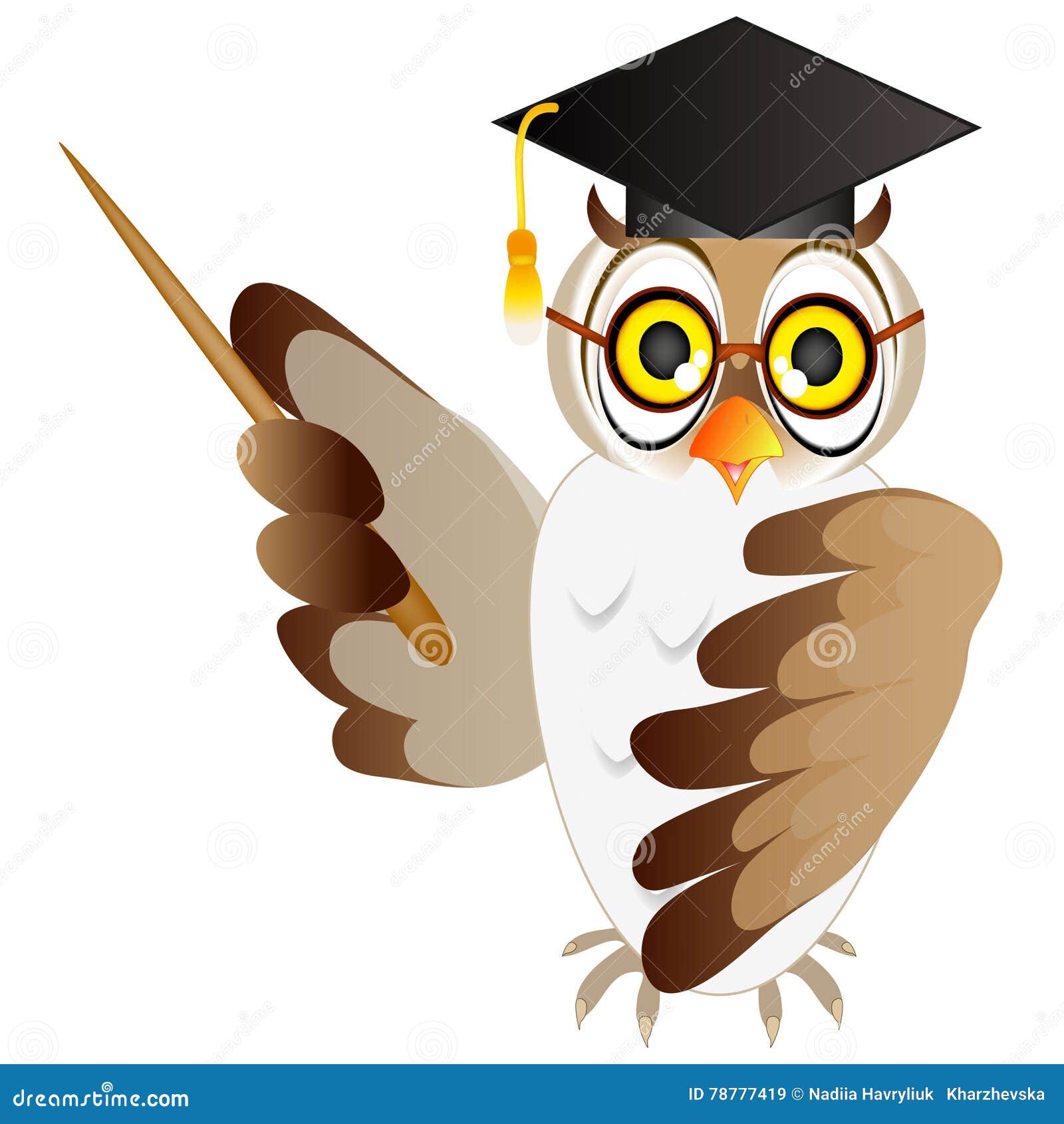 Profesor Del Búho Con Un Indicador Ilustración del Vector - Ilustración ...