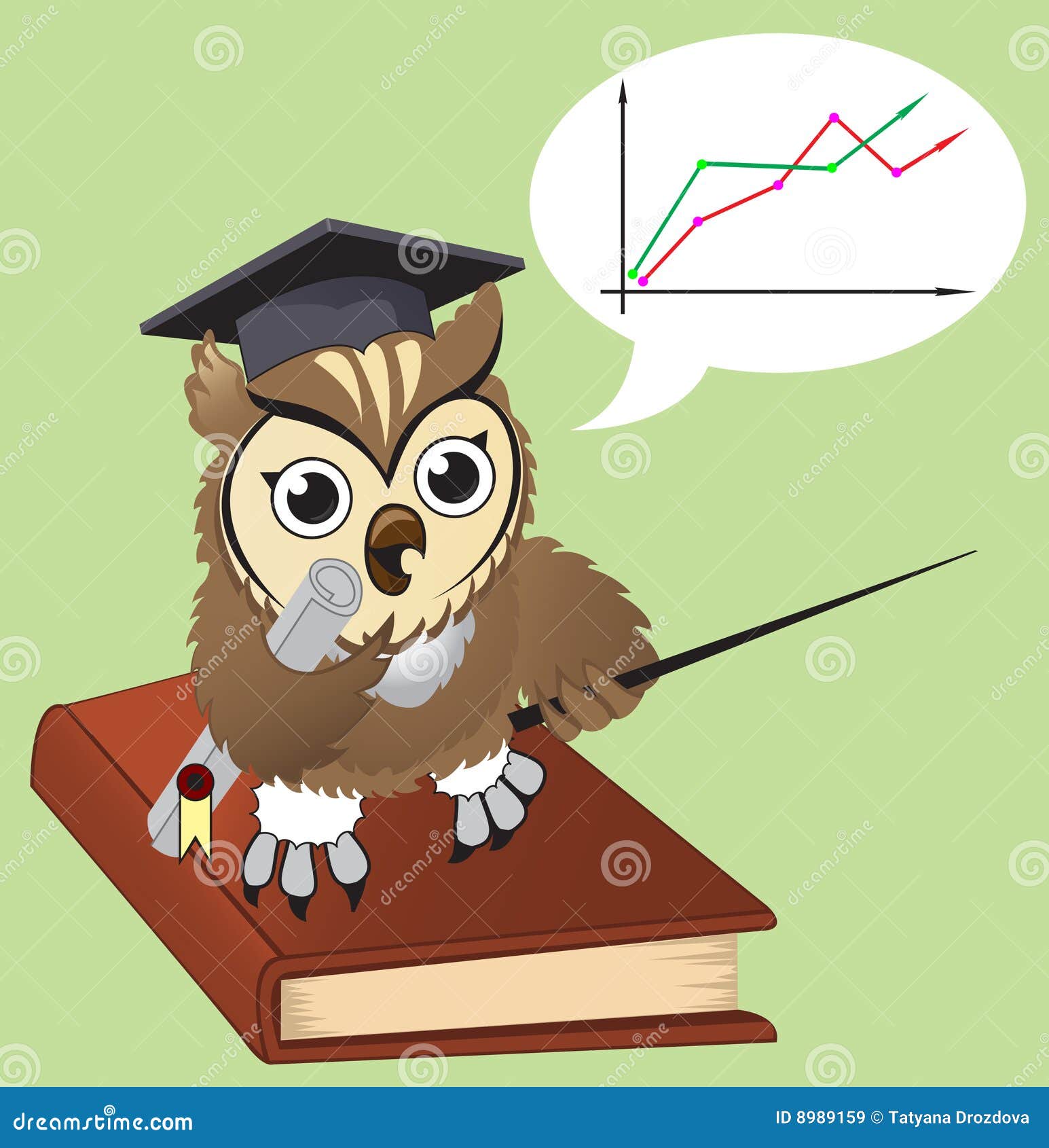 Profesor del buho ilustración del vector. Ilustración de libro - 8989159