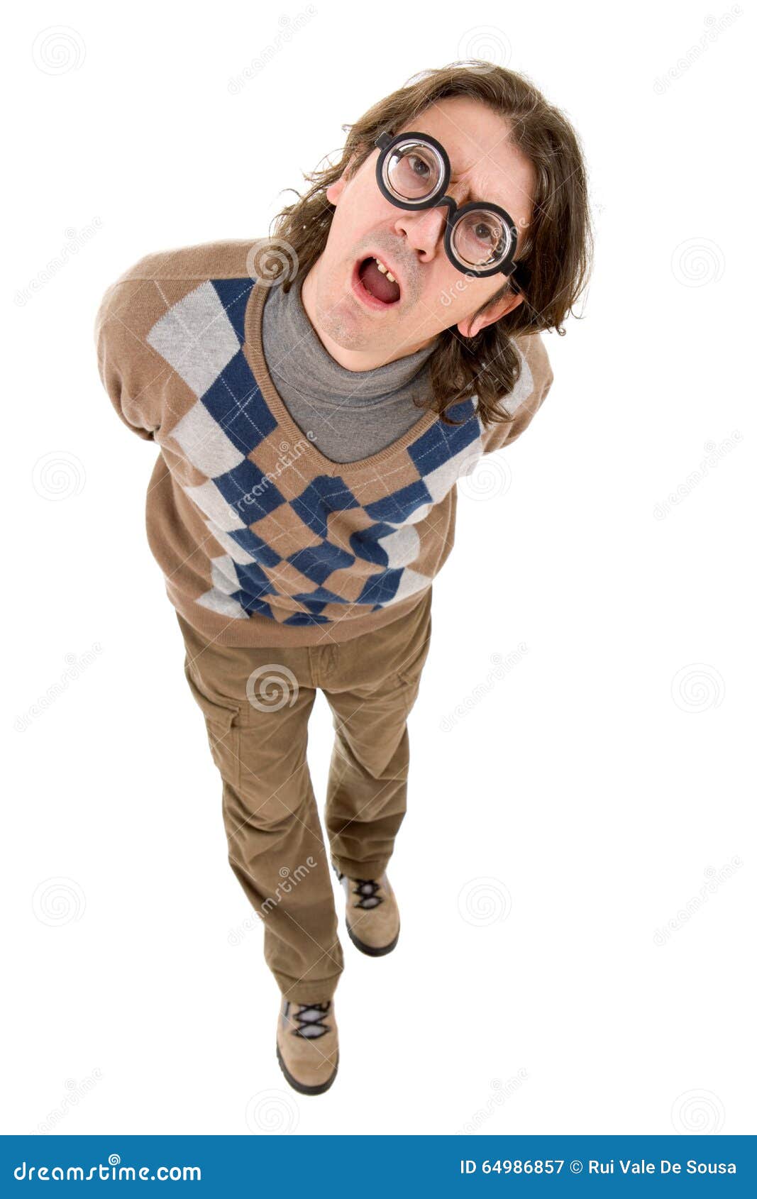 Profesor del friki imagen de archivo. Imagen de suéter - 64986857