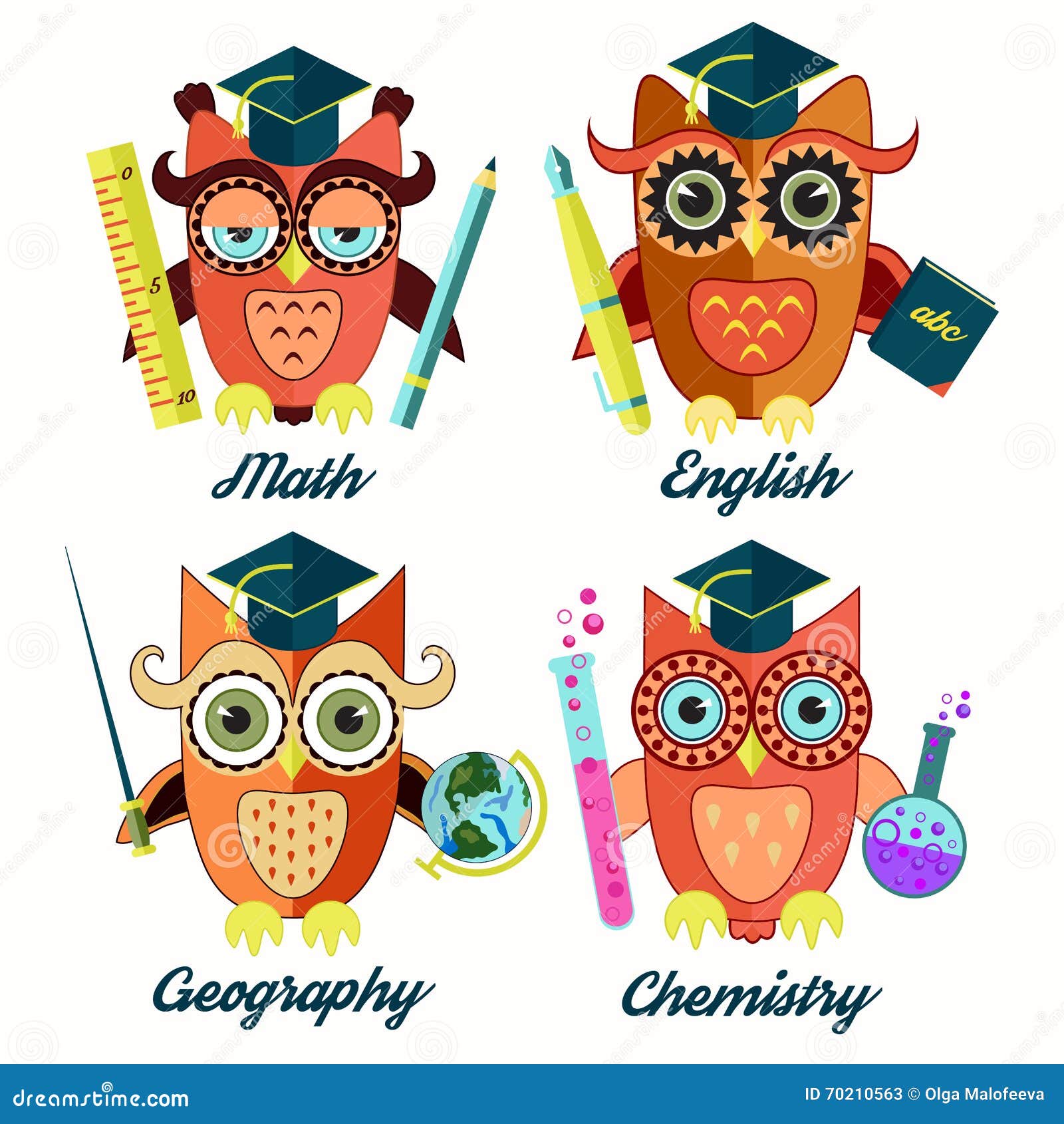 Profesores de los búhos ilustración del vector. Ilustración de clase ...