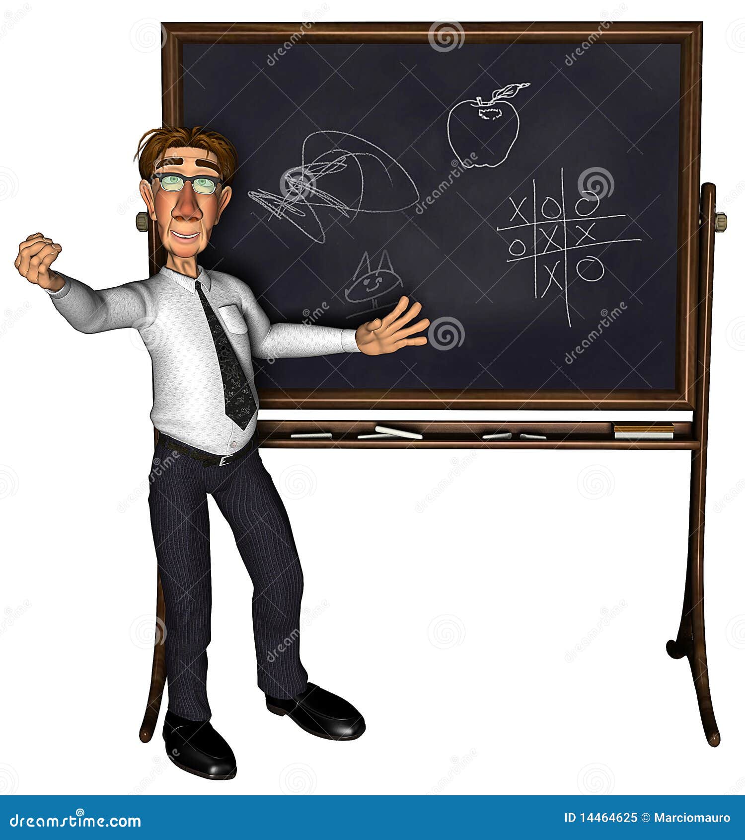Professeur 3d Enseignant 3 Le Dessin Animé 2 Illustration Stock - Image ...