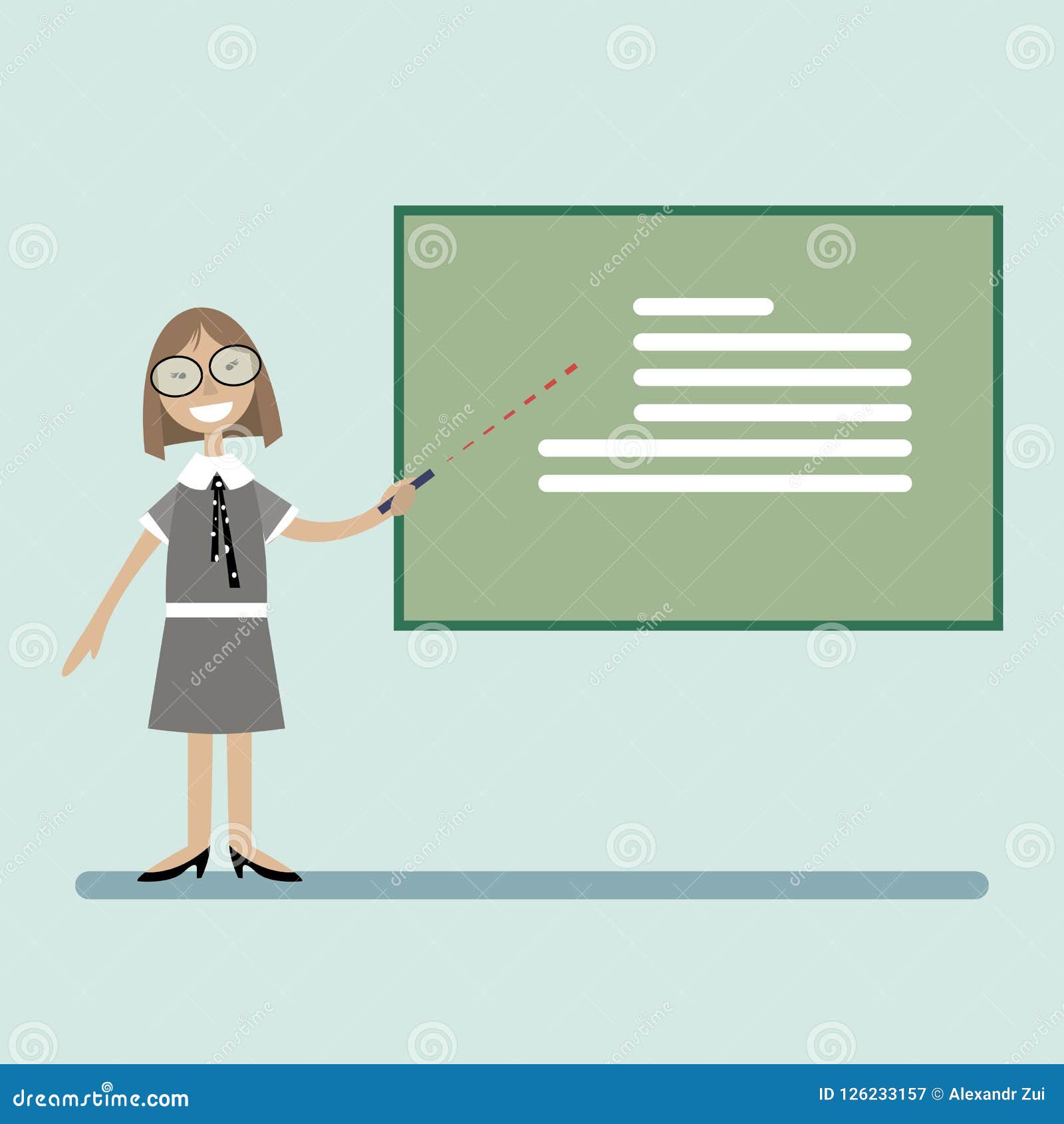 Professeur au tableau noir illustration de vecteur. Illustration du ...