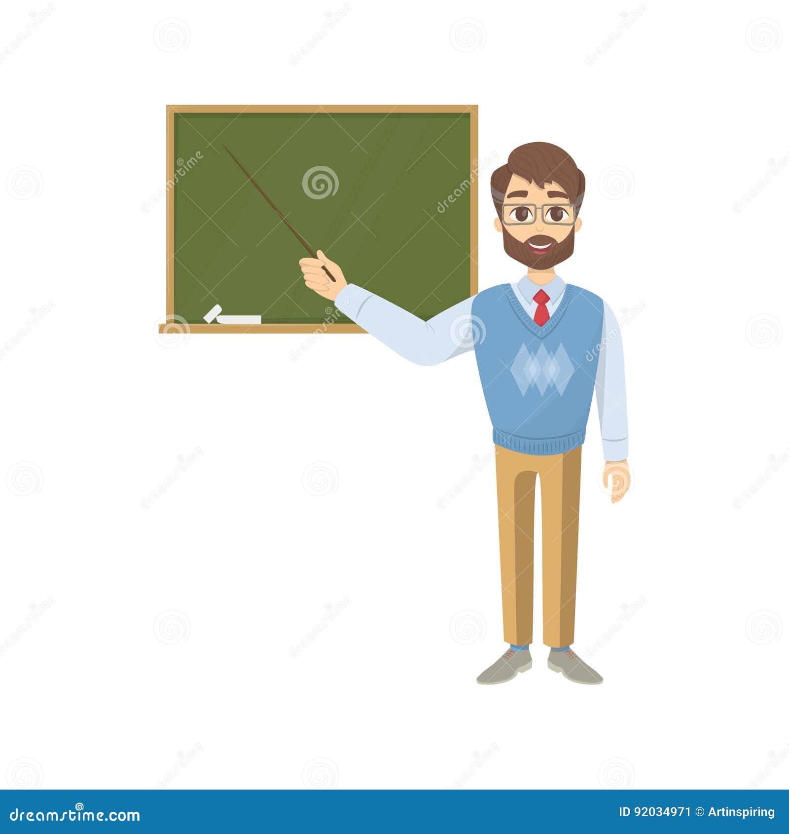 Professeur avec le tableau illustration de vecteur. Illustration du ...
