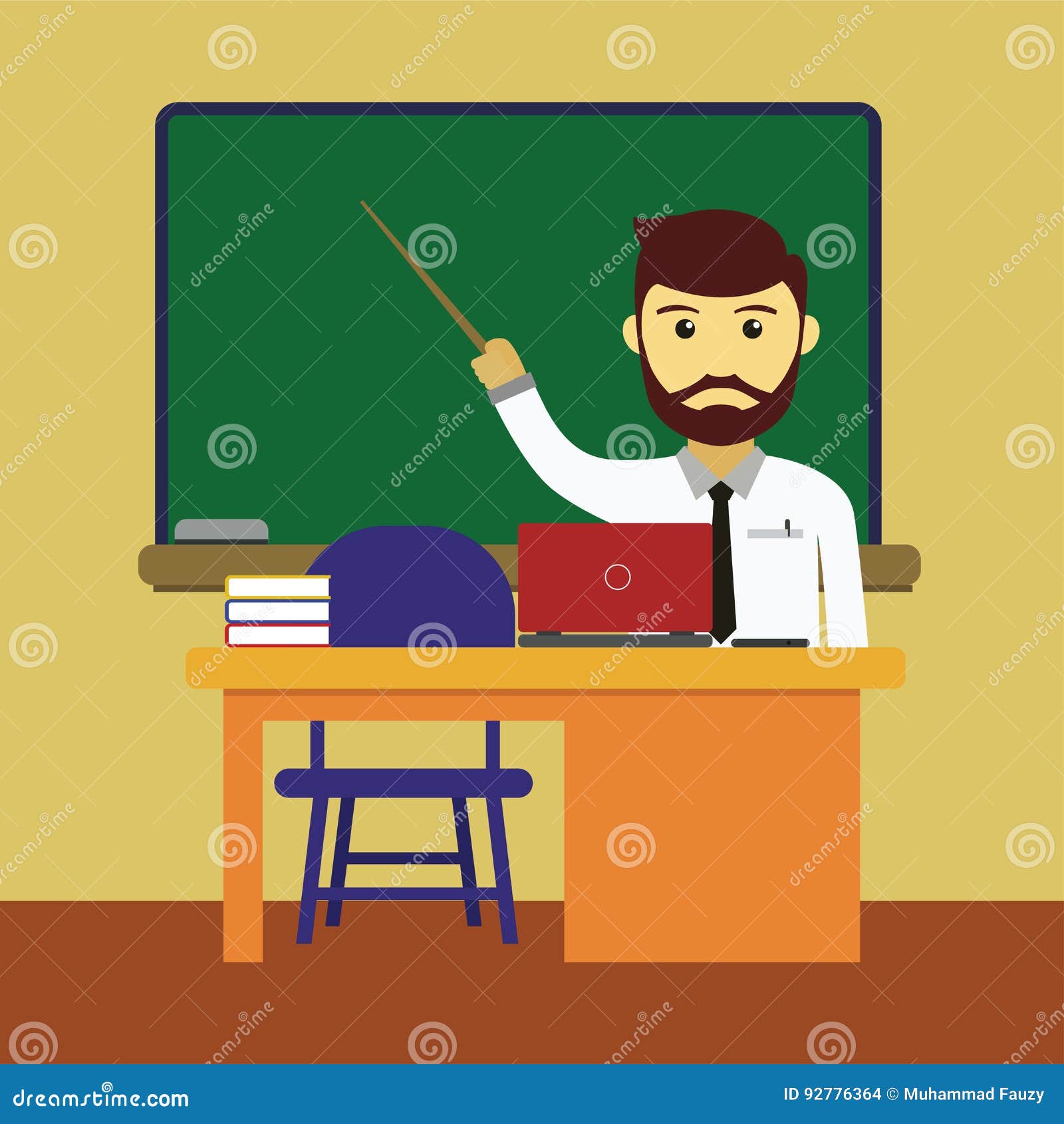 Professeur Cartoon Illustration Illustration de Vecteur - Illustration ...