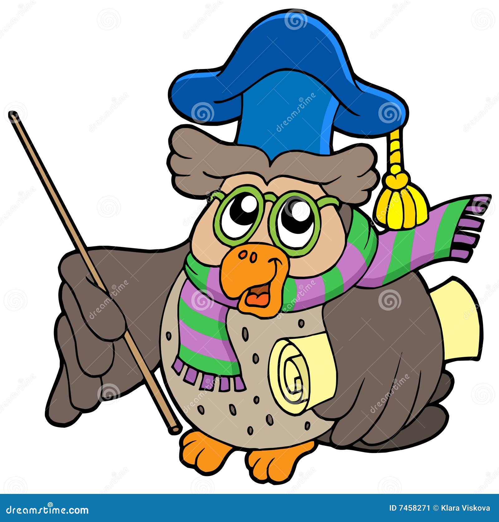 Professeur De Parchemin De Hibou Illustration de Vecteur - Illustration ...