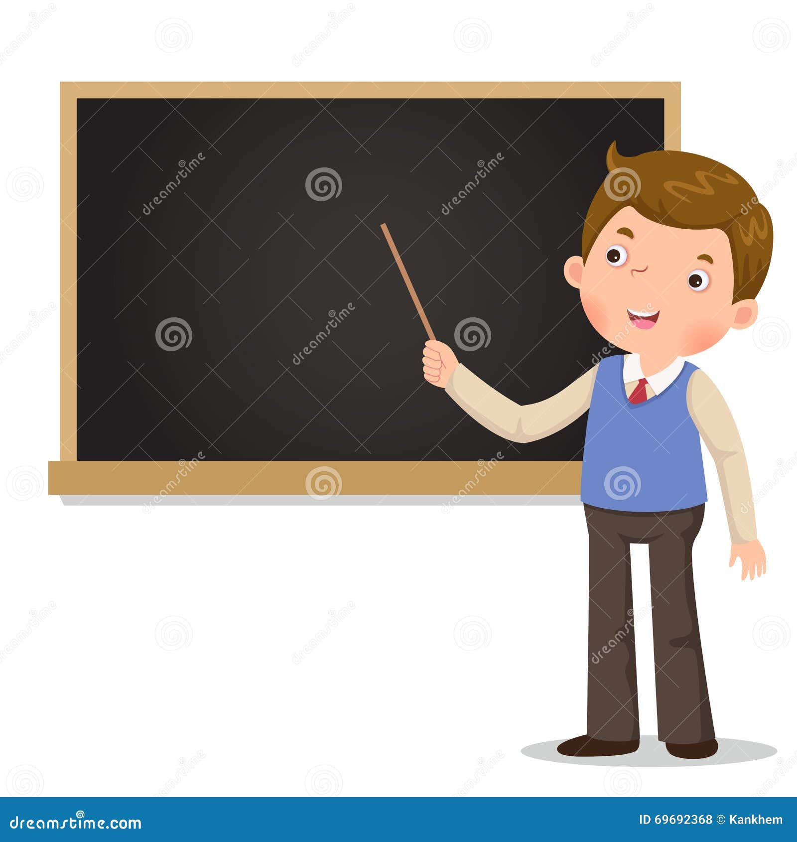 Professeur Masculin Se Tenant Devant Le Tableau Noir Avec Un Indicateur ...