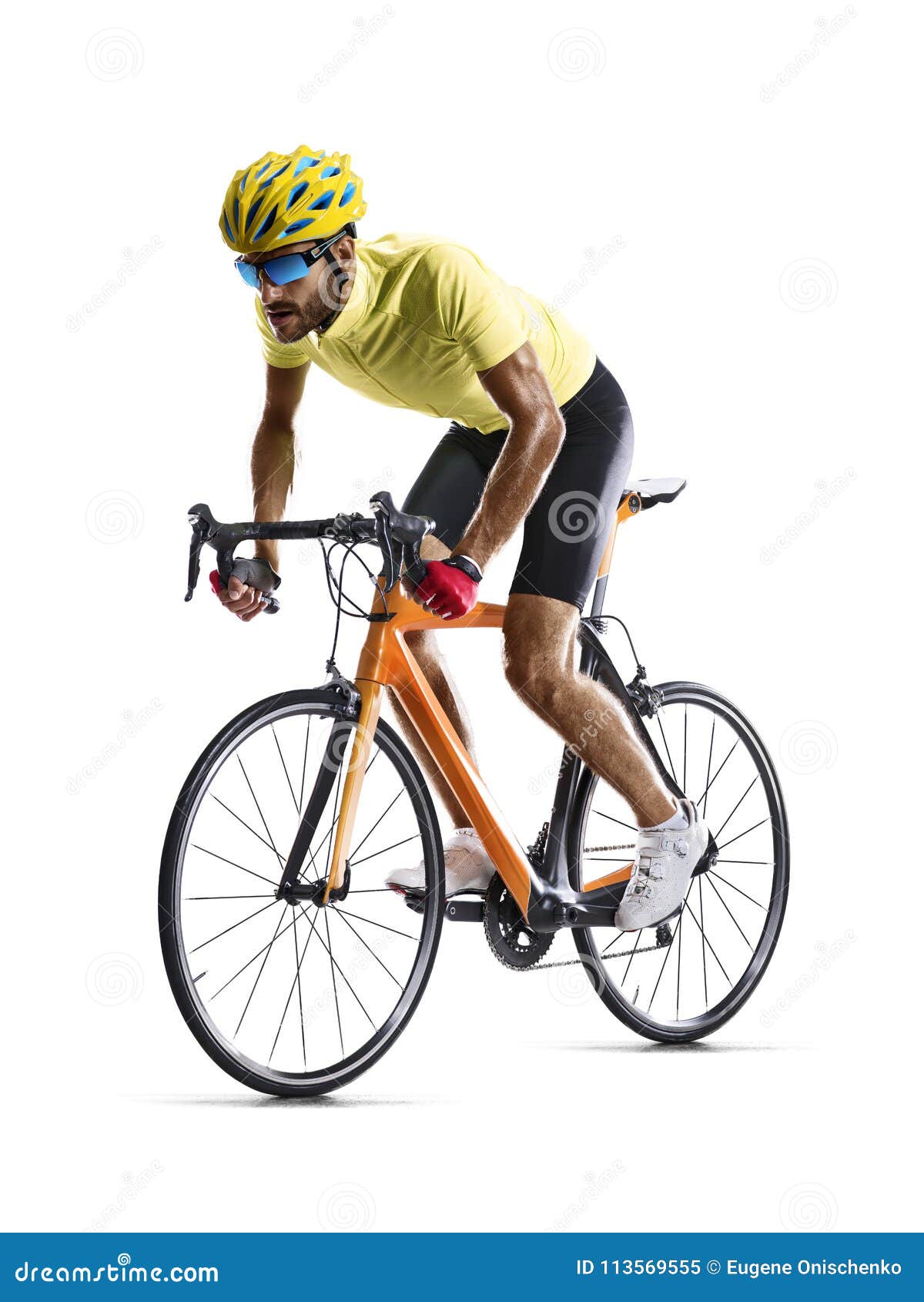 Professinal Road Bicycle Racer Isolated on White Stock Image - Image of ...