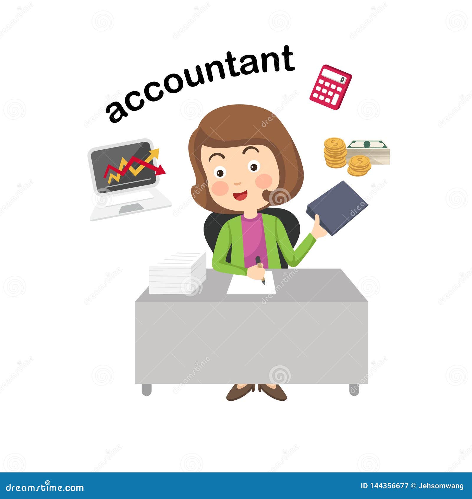 Profession Accountant Illustration Stock Vector - Illustration of ...