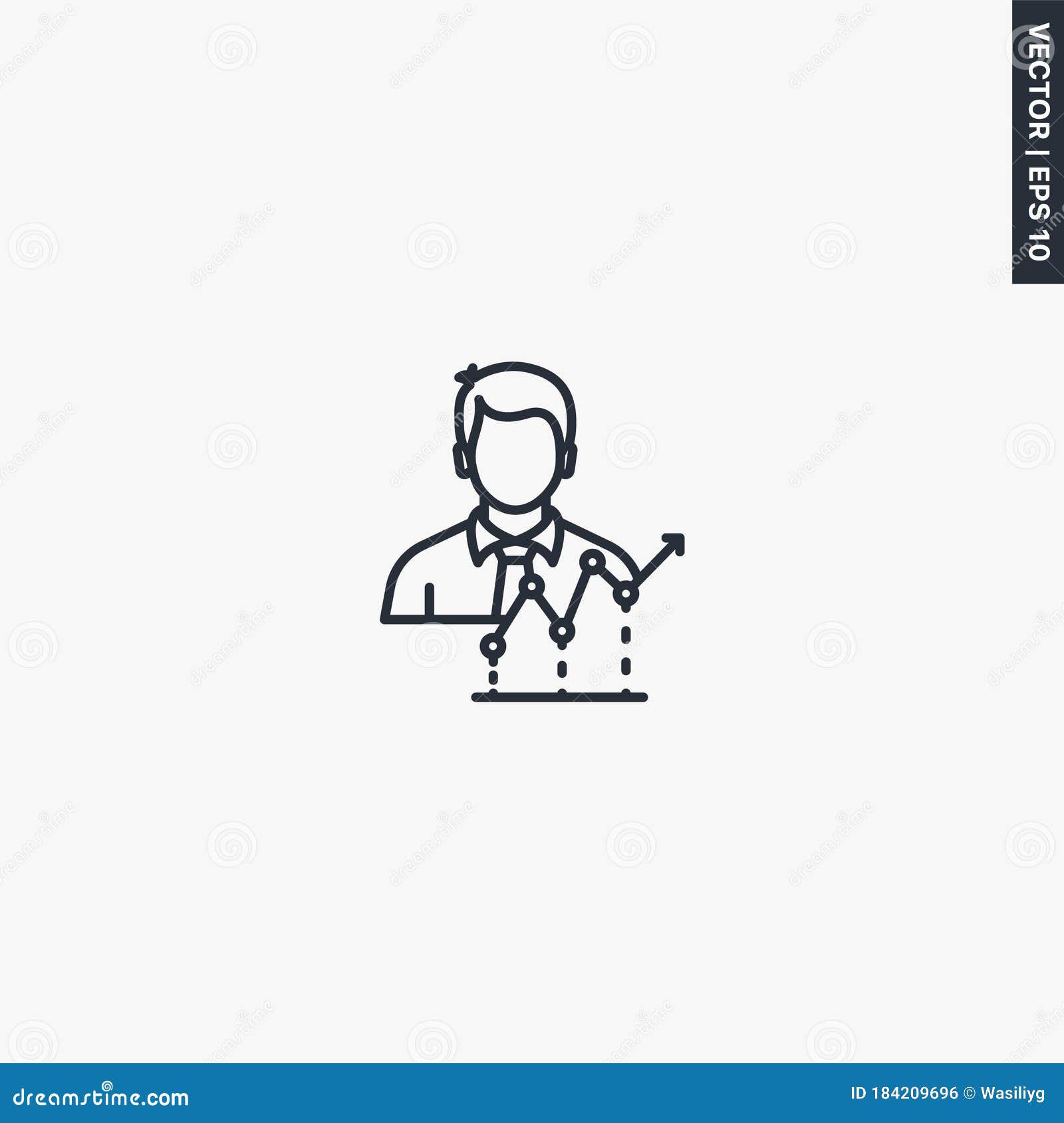 Profession Analyst, Linear Style Sign for Mobile Concept and Web Design ...