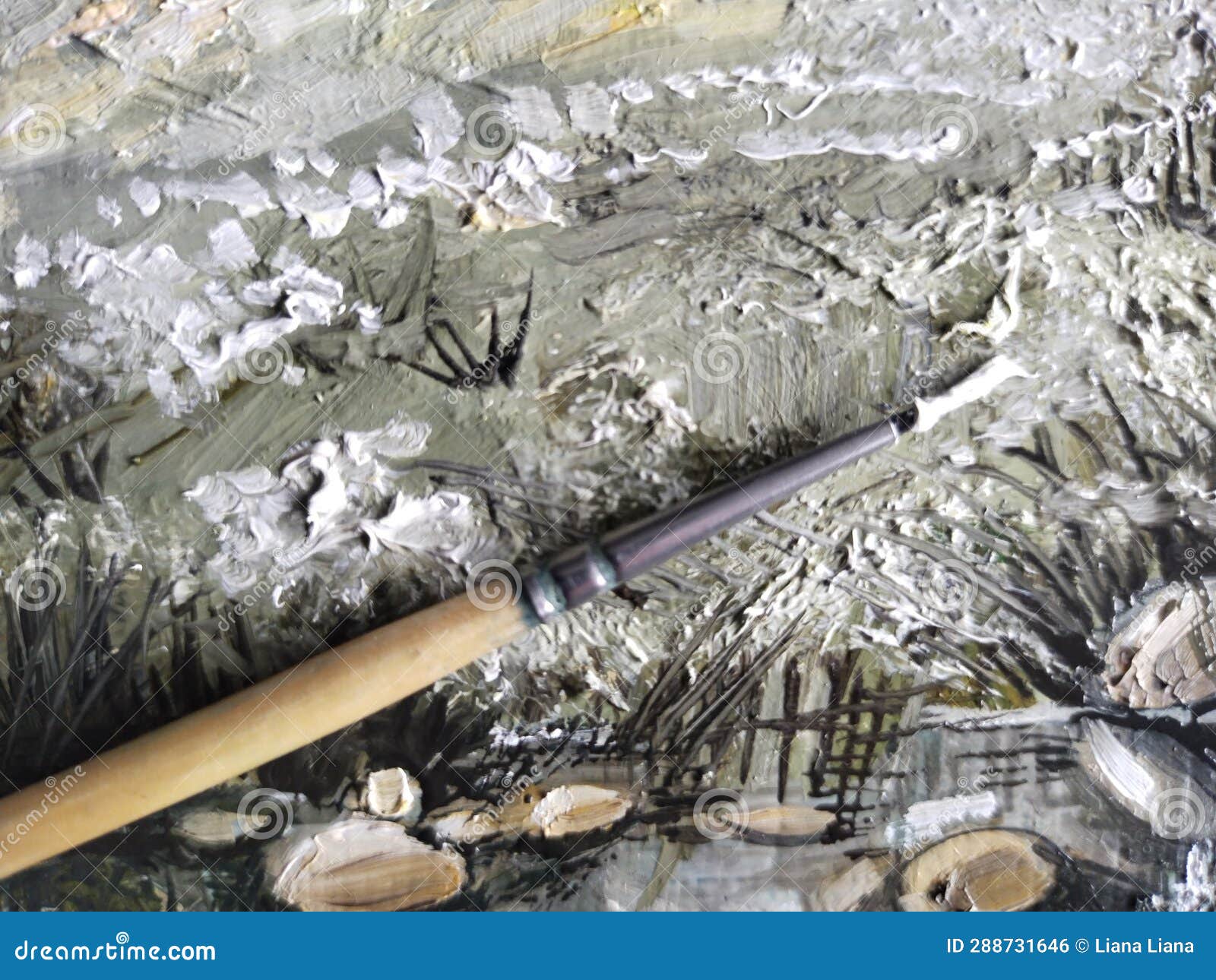 Profession Artist Tools Push Painting Design Décor Details Stock Photo ...