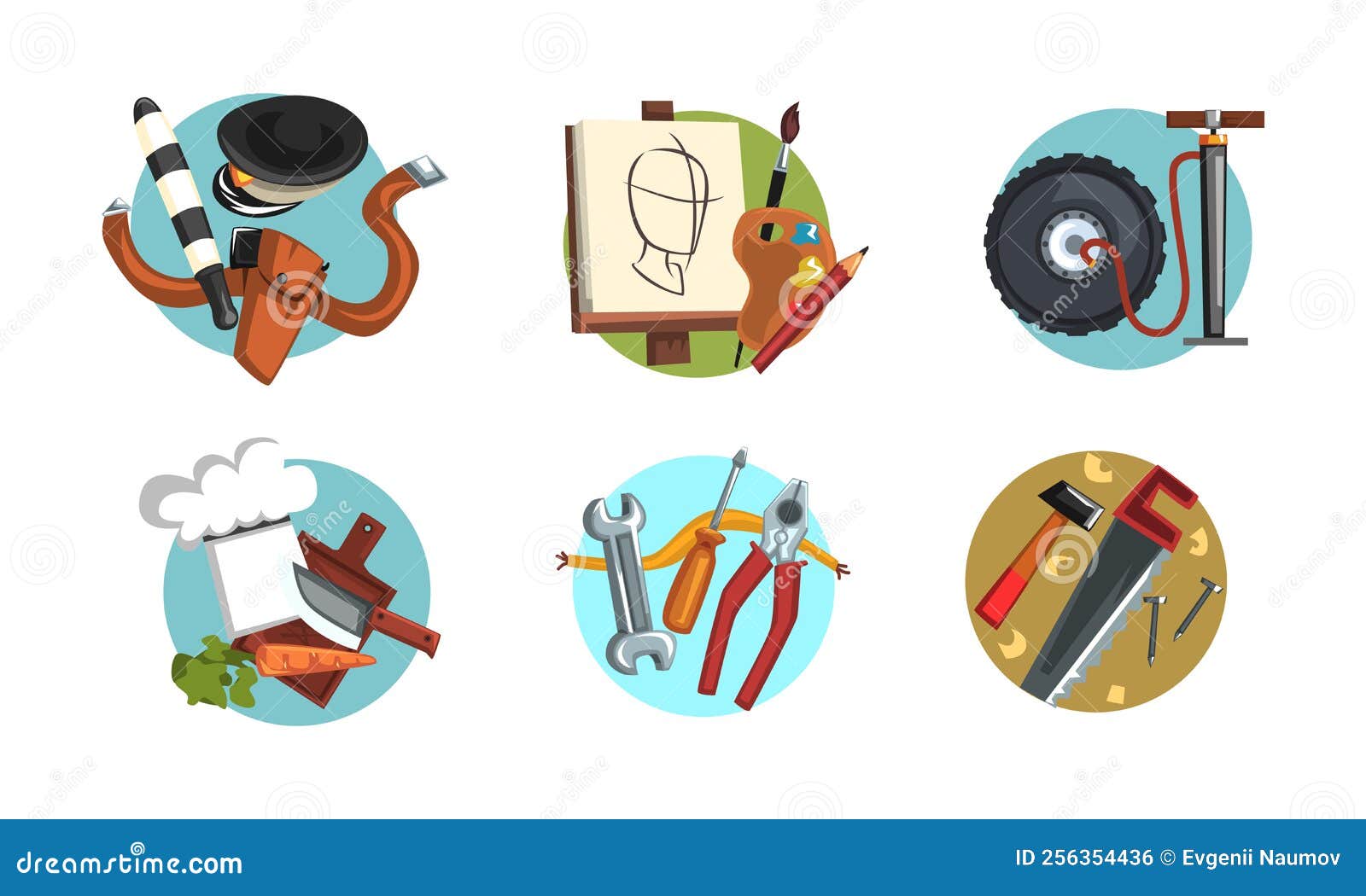 Profession Attributes Composition with Handy Tools and Instrument ...