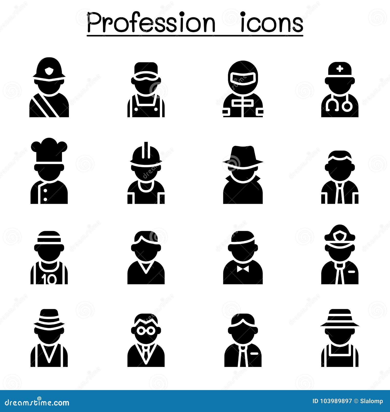 Profession & Career Icon Set Stock Vector - Illustration of person ... Profession & Career Icon Set Stock Vector - Illustration of person ...