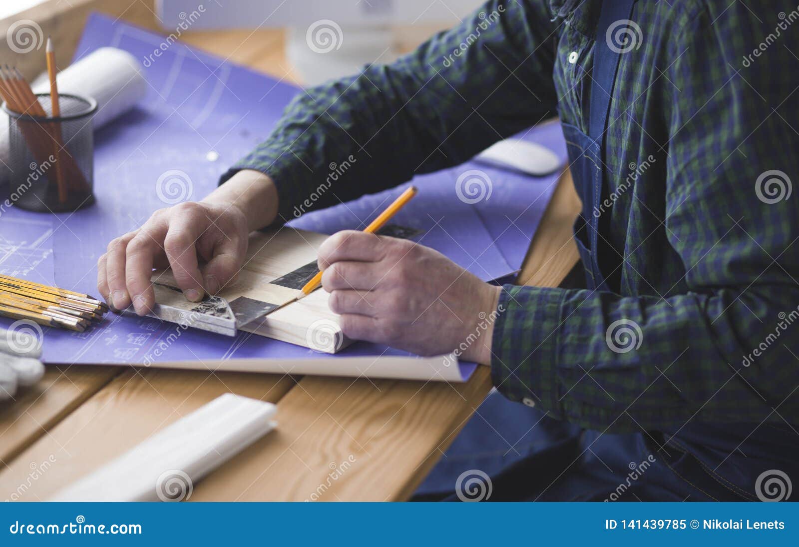 Profession, Carpentry, Woodwork and People Concept - Carpenter Testing ...