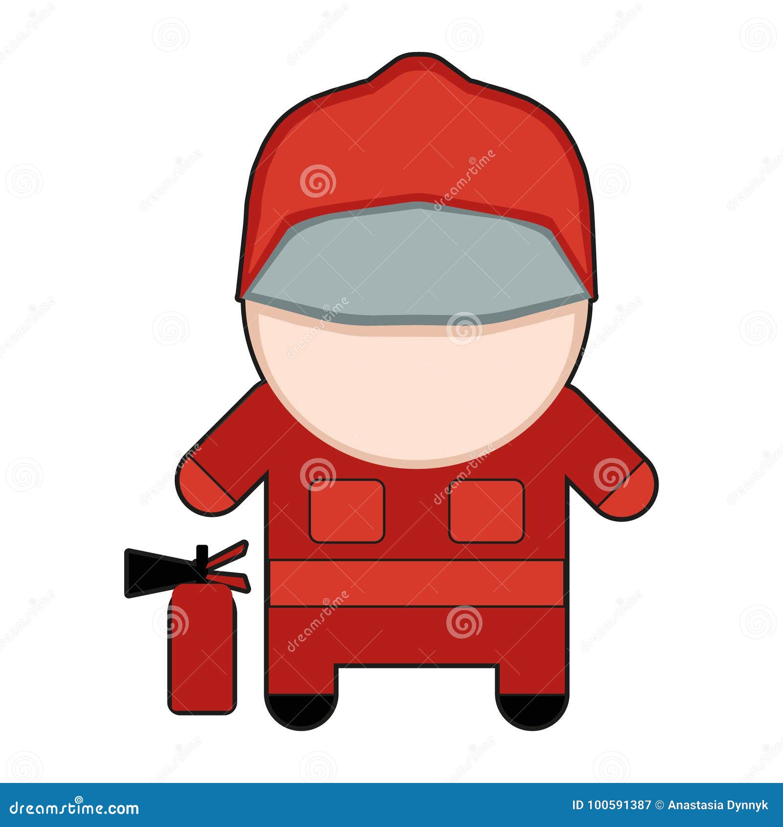 Profession Character Fireman Stock Vector - Illustration of flat ...