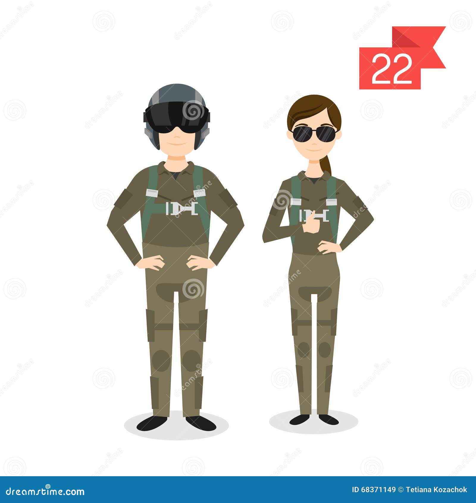 Fighter Jet Pilot Vector Illustration | CartoonDealer.com #49276540
