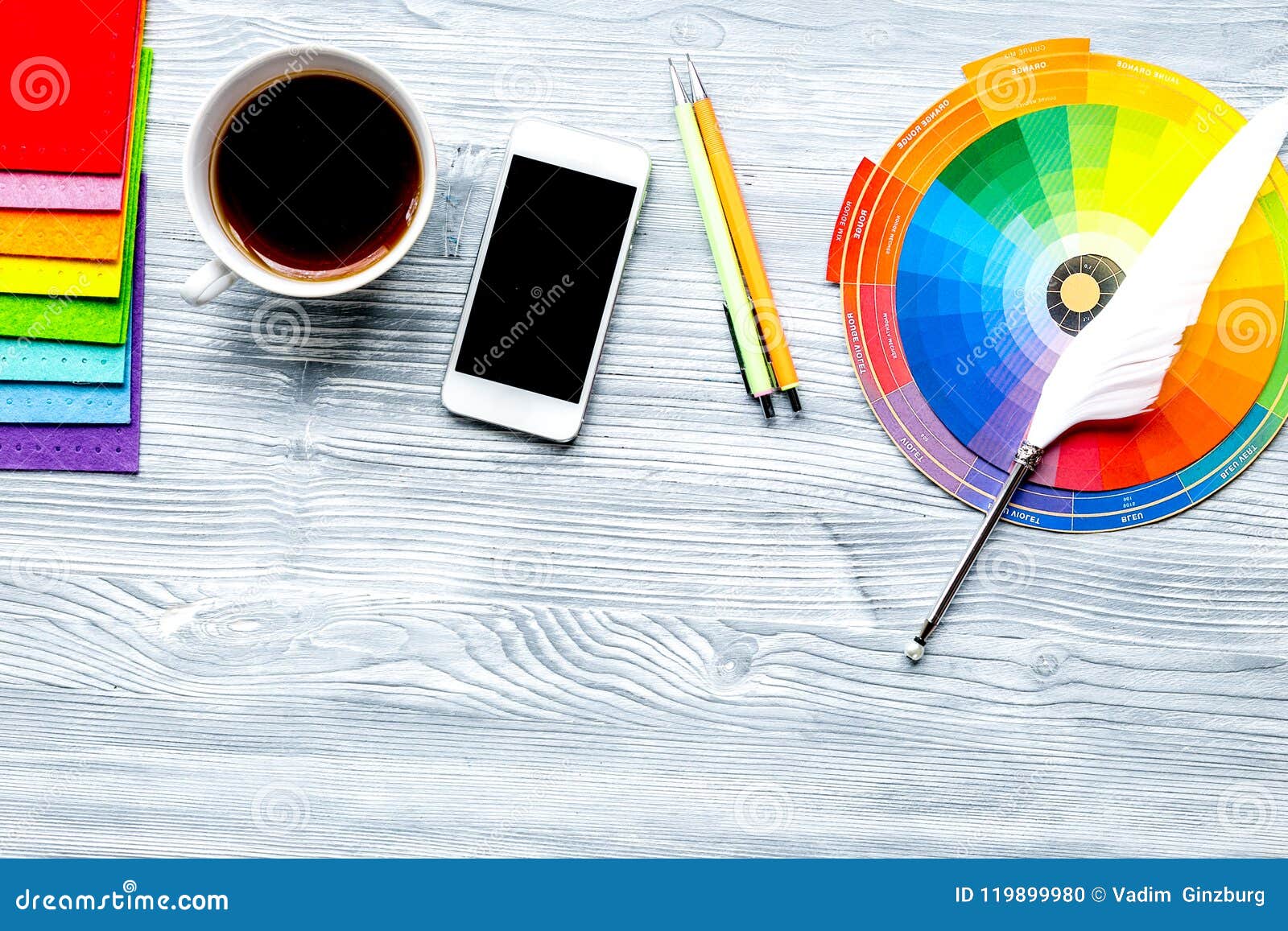 Profession Concept with Designer Tools on Work Desk Background T Stock ...