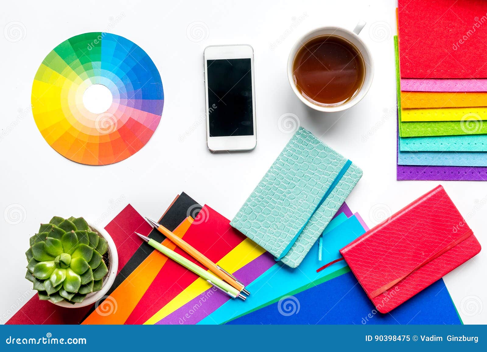 Profession Concept with Designer Tools on Work Desk Background Top View ...