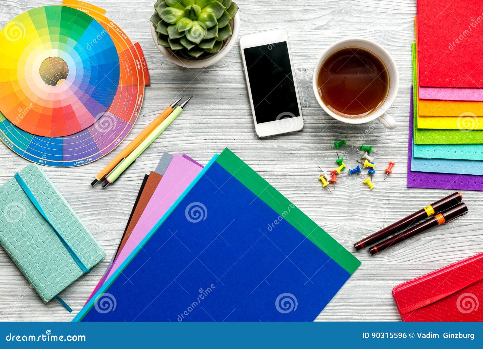 Profession Concept with Designer Tools on Work Desk Background Top View ...
