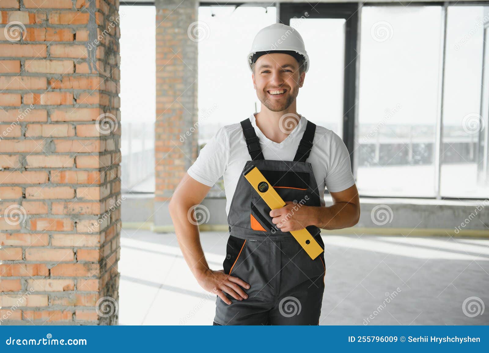 Profession, Construction and Building - Male Worker or Builder in ...