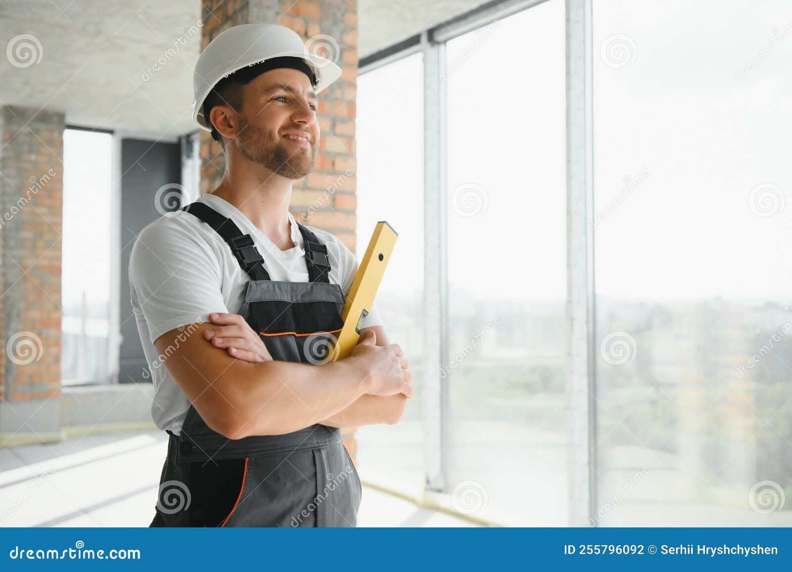 Profession, Construction and Building - Male Worker or Builder in ...