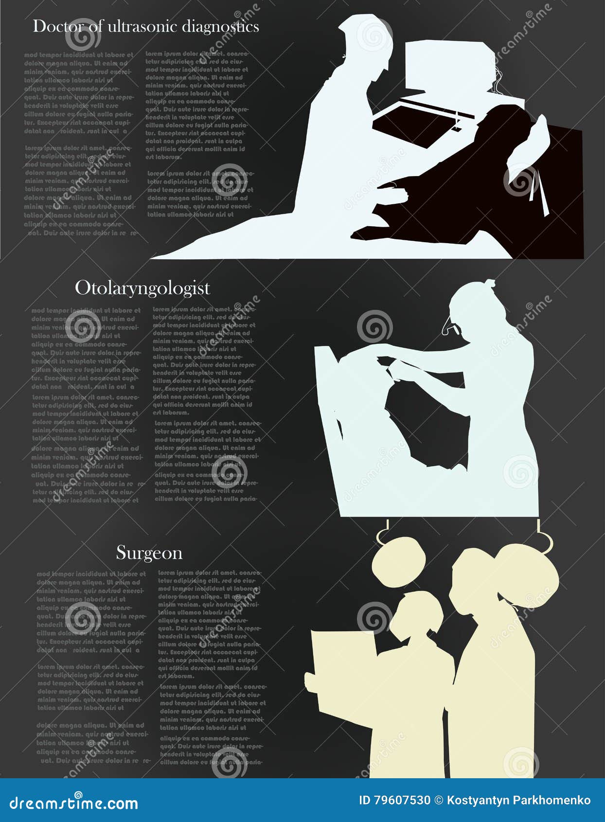 Types Of Doctors Collection As Professional Hospital Staff Team Outline ...