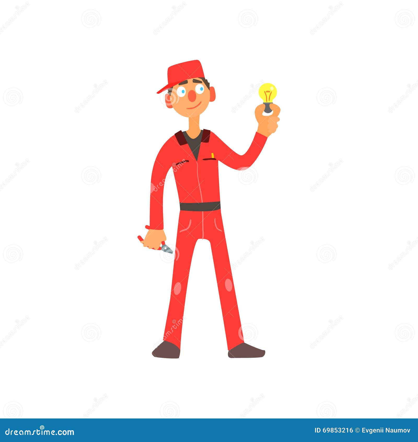 Profession Electrician Vector Illustration Stock Vector - Illustration ...