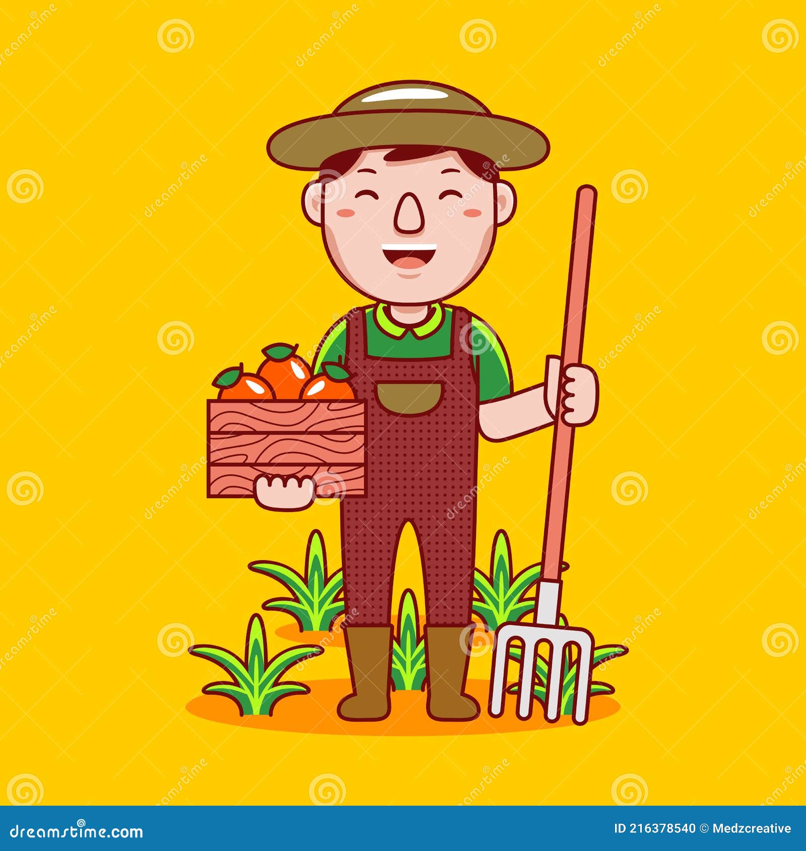 PROFESSION - FARMER stock vector. Illustration of occupation - 216378540