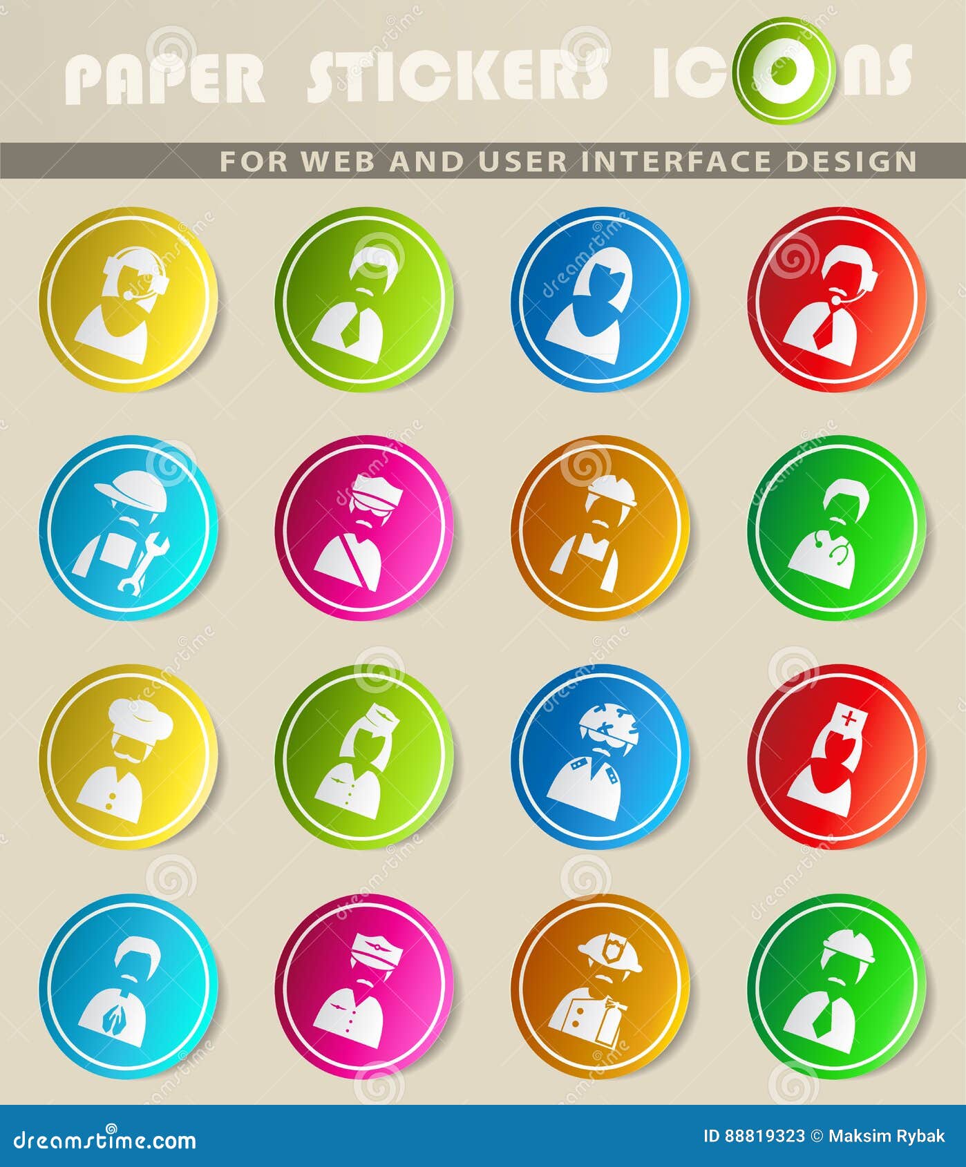 Profession icon set stock illustration. Illustration of user - 88819323