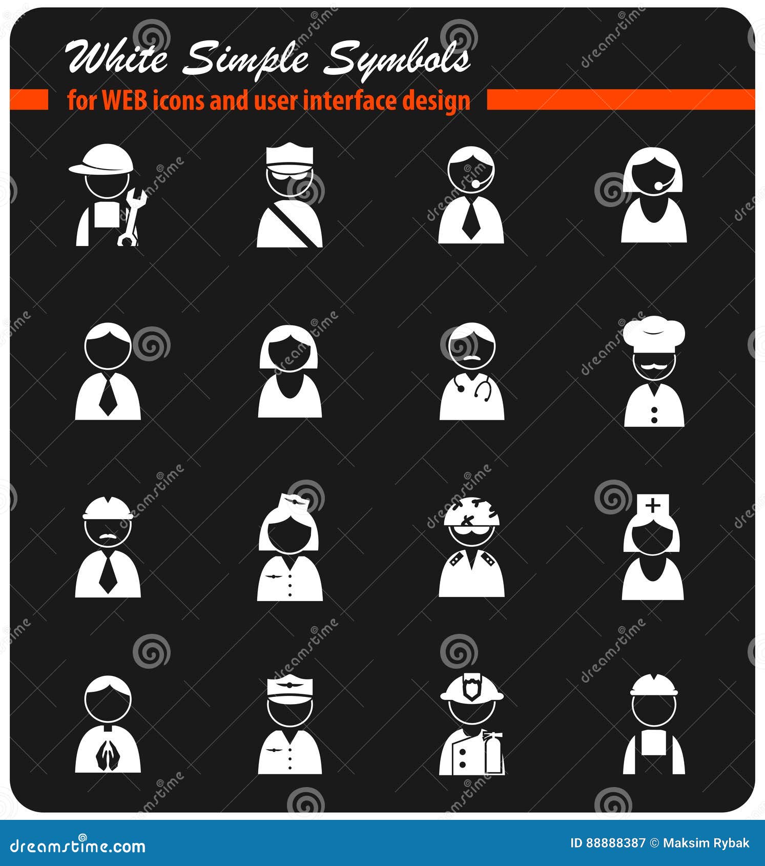 Profession icon set stock illustration. Illustration of human - 88888387