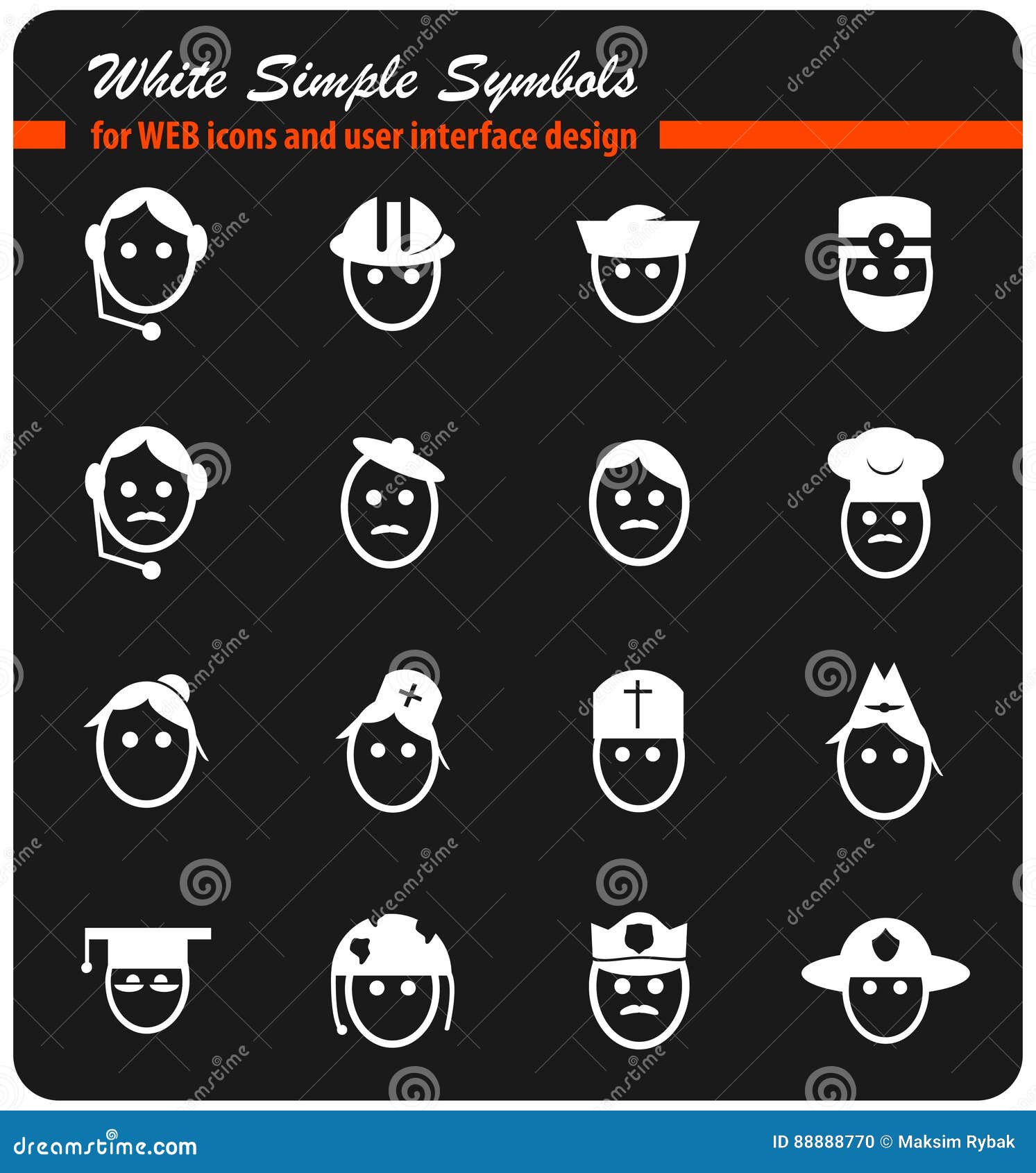 Profession icon set stock illustration. Illustration of captain - 88888770