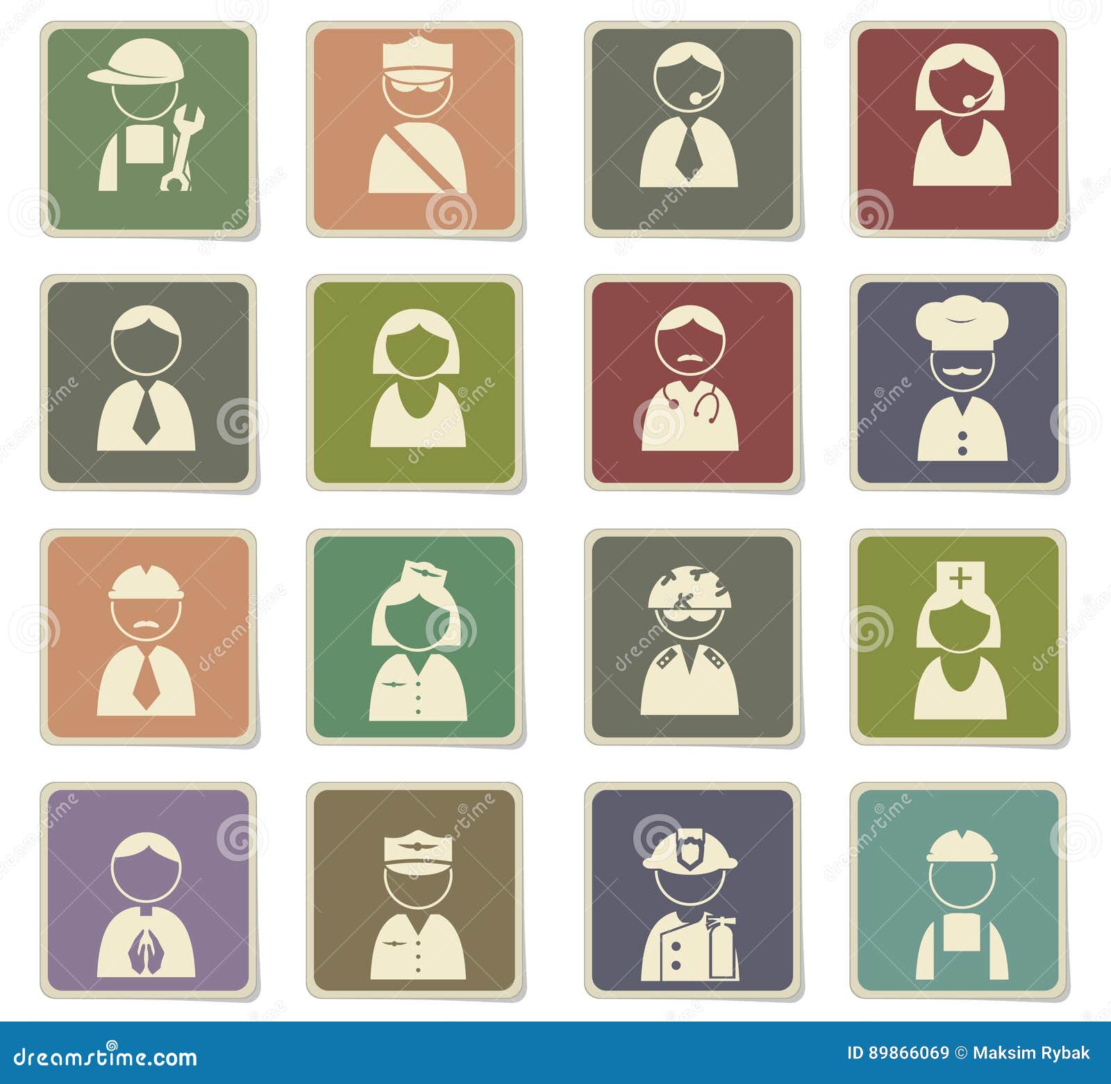 Profession icon set stock illustration. Illustration of pilot - 89866069