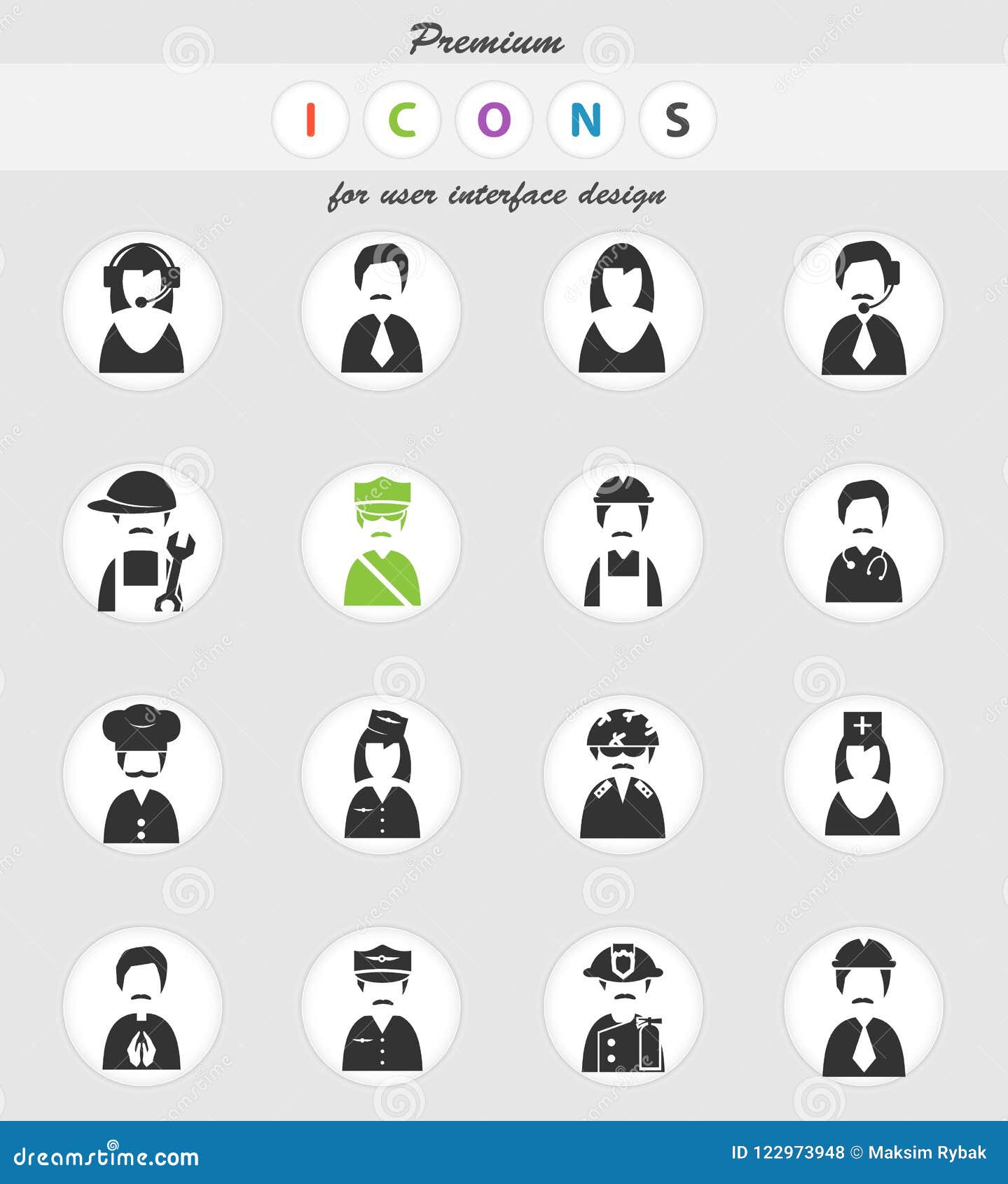 Profession icon set stock vector. Illustration of icons - 122973948