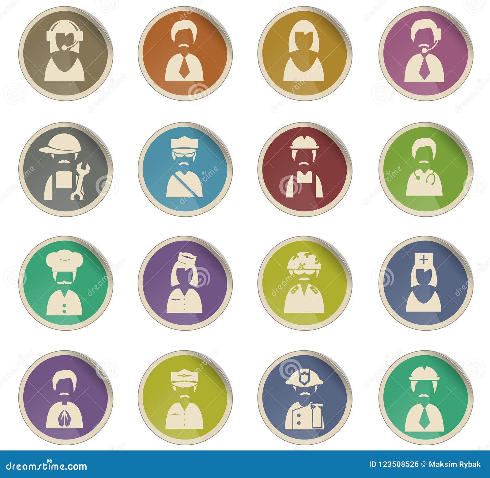 Profession icon set stock vector. Illustration of icon - 123508526