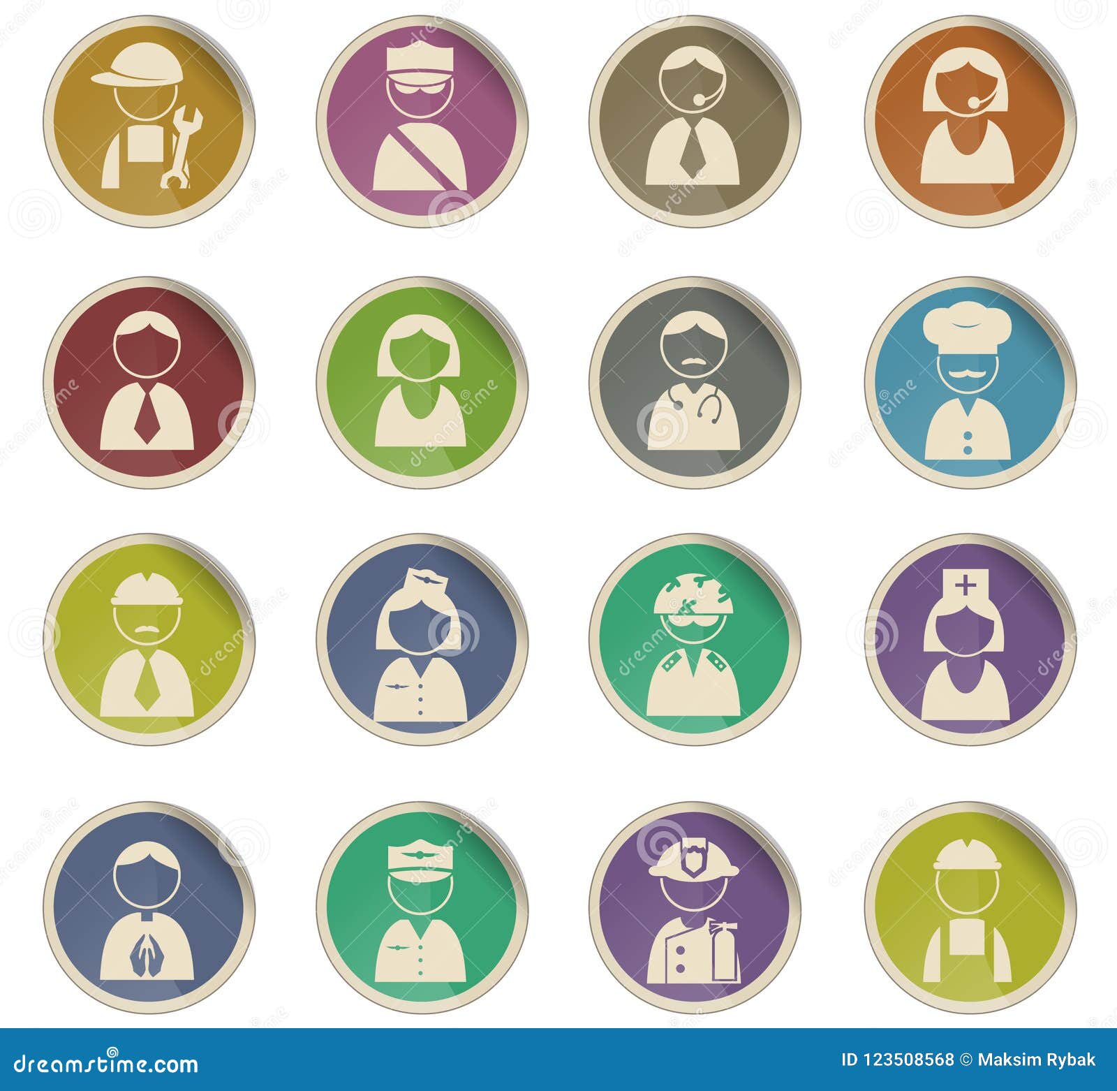 Profession icon set stock vector. Illustration of vector - 123508568