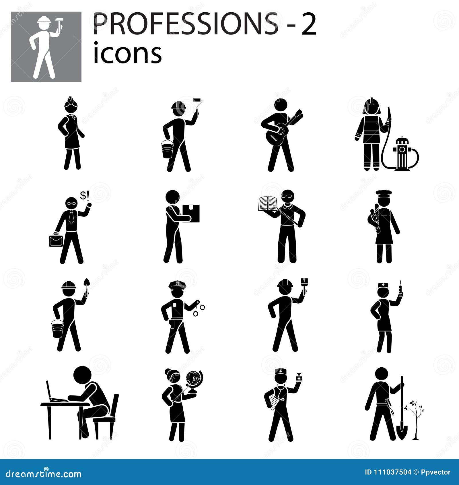Profession icons set stock illustration. Illustration of injection ...