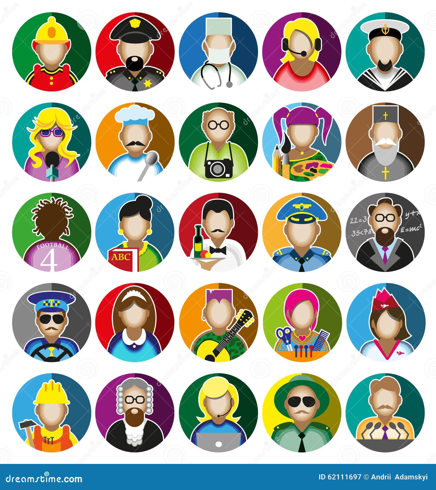 Profession Icons Set stock vector. Illustration of police - 62111697