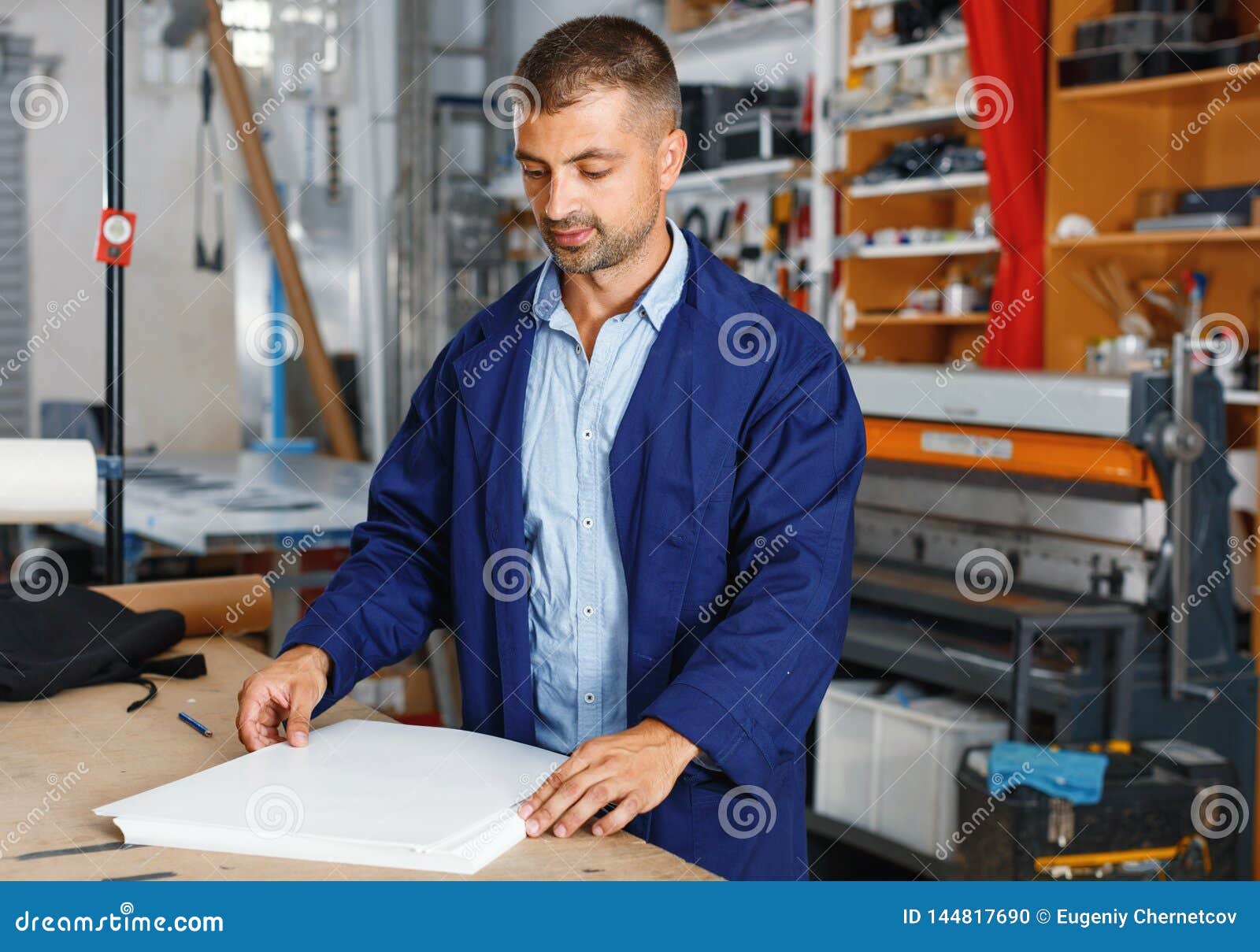 Profession,job,people,workman in Special Clothes with Paper Stock Photo ...