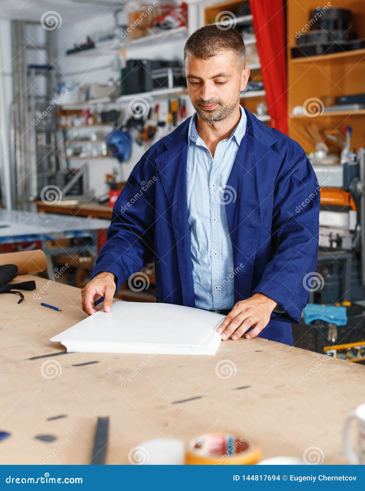 Profession,job,people,workman in Special Clothes with Paper Stock Photo ...
