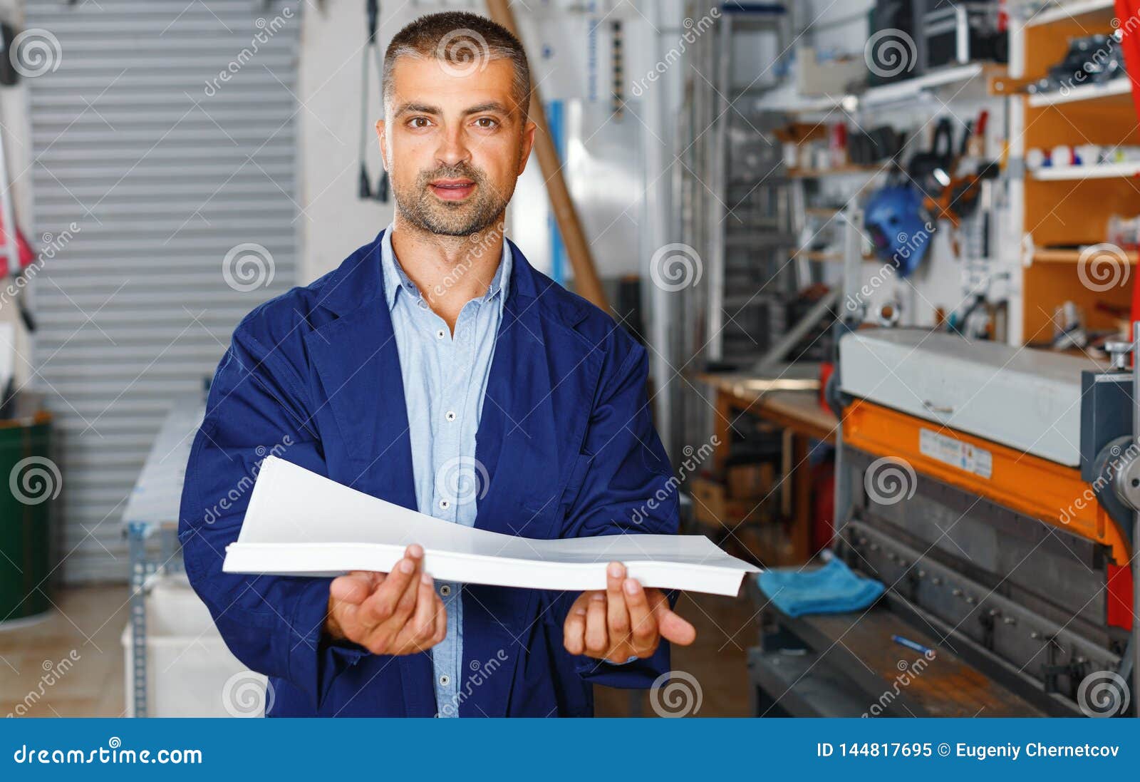 Profession,job,people,workman in Special Clothes with Paper Stock Image ...