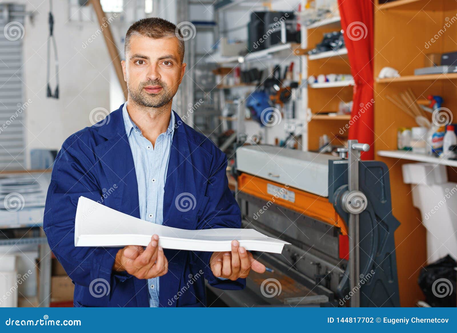 Profession,job,people,workman in Special Clothes with Paper Stock Photo ...