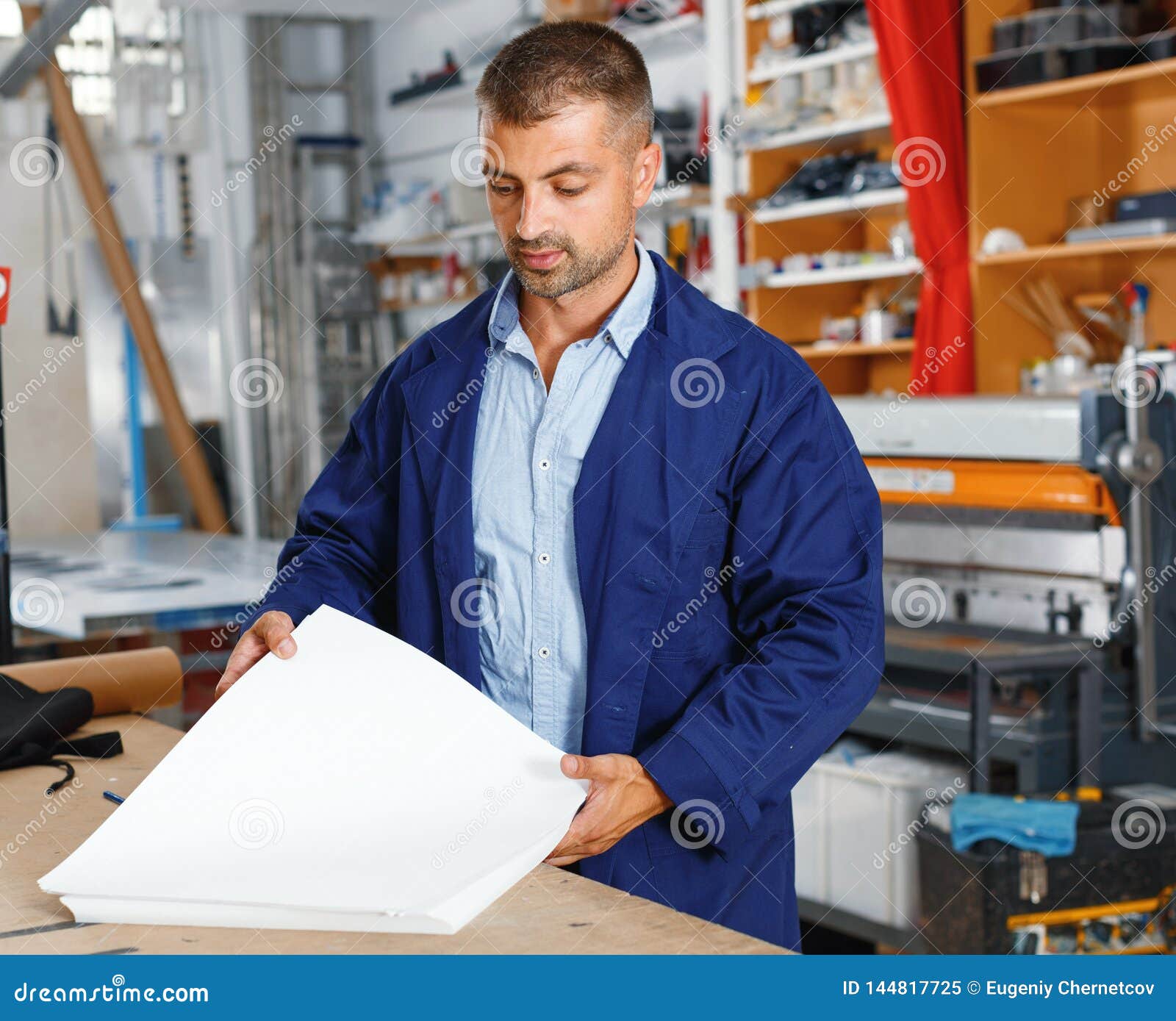 Profession,job,people,workman in Special Clothes with Paper Stock Image ...