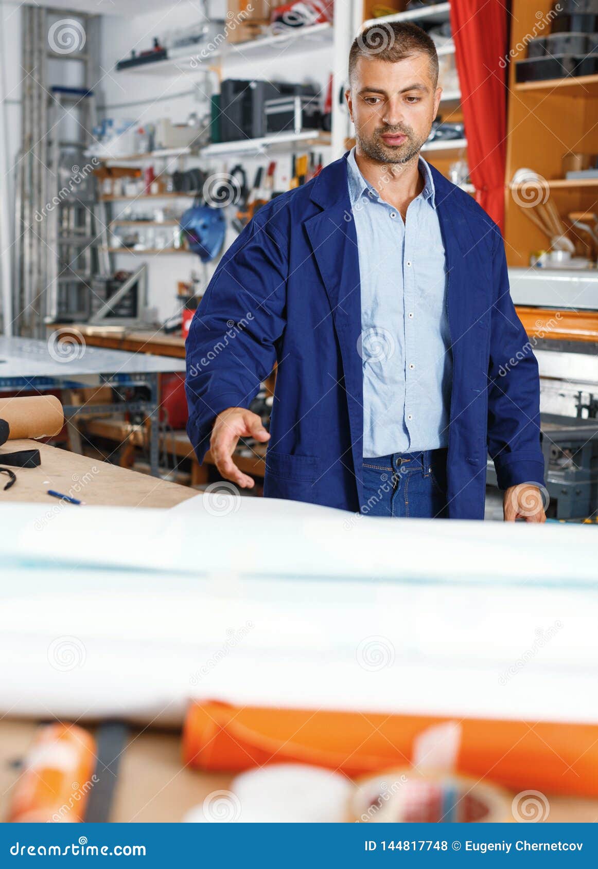 Profession,job,people,workman in Special Clothes with Paper Stock Photo ...