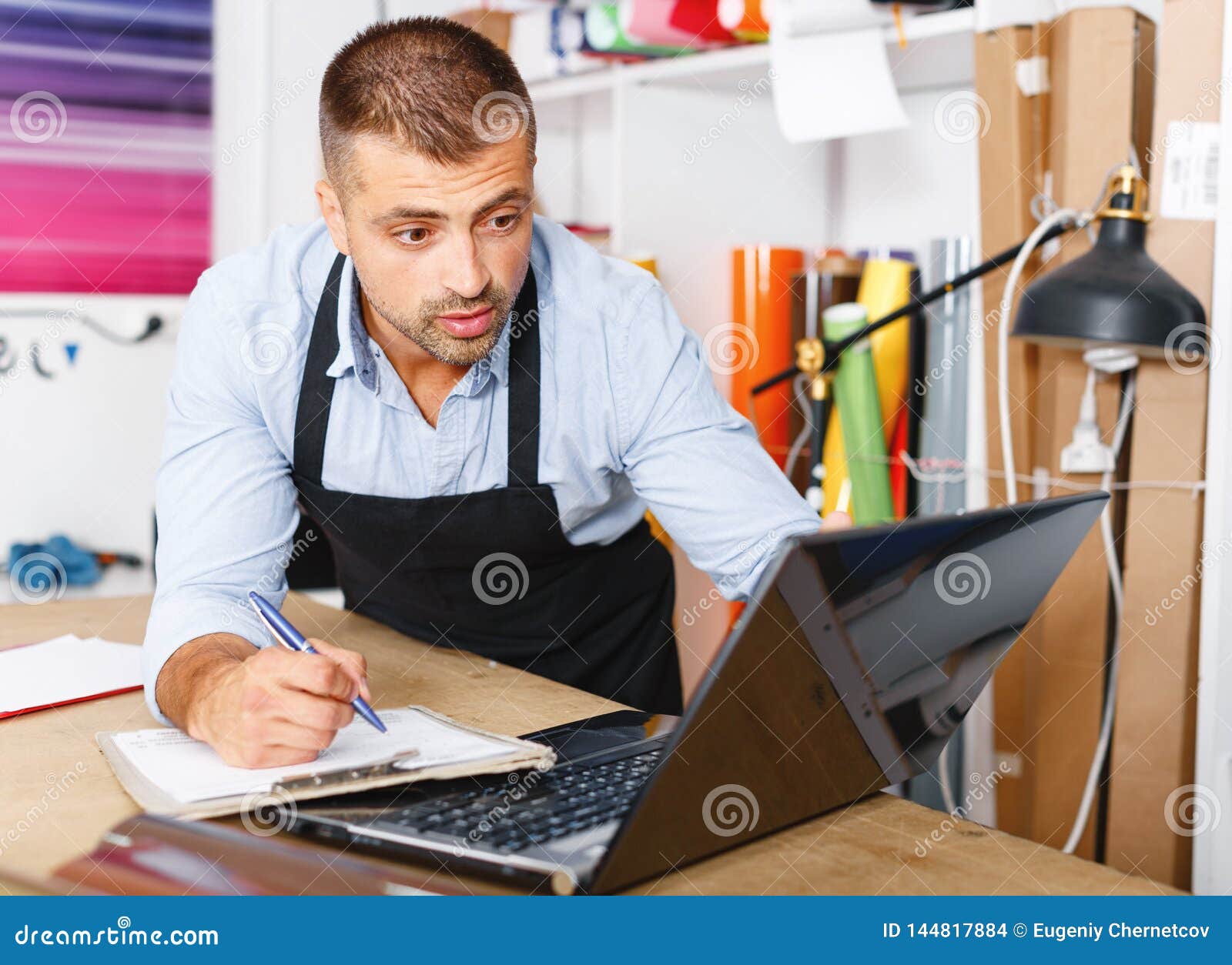 Profession,job,people,workman in Special Clothes with Paper Stock Photo ...