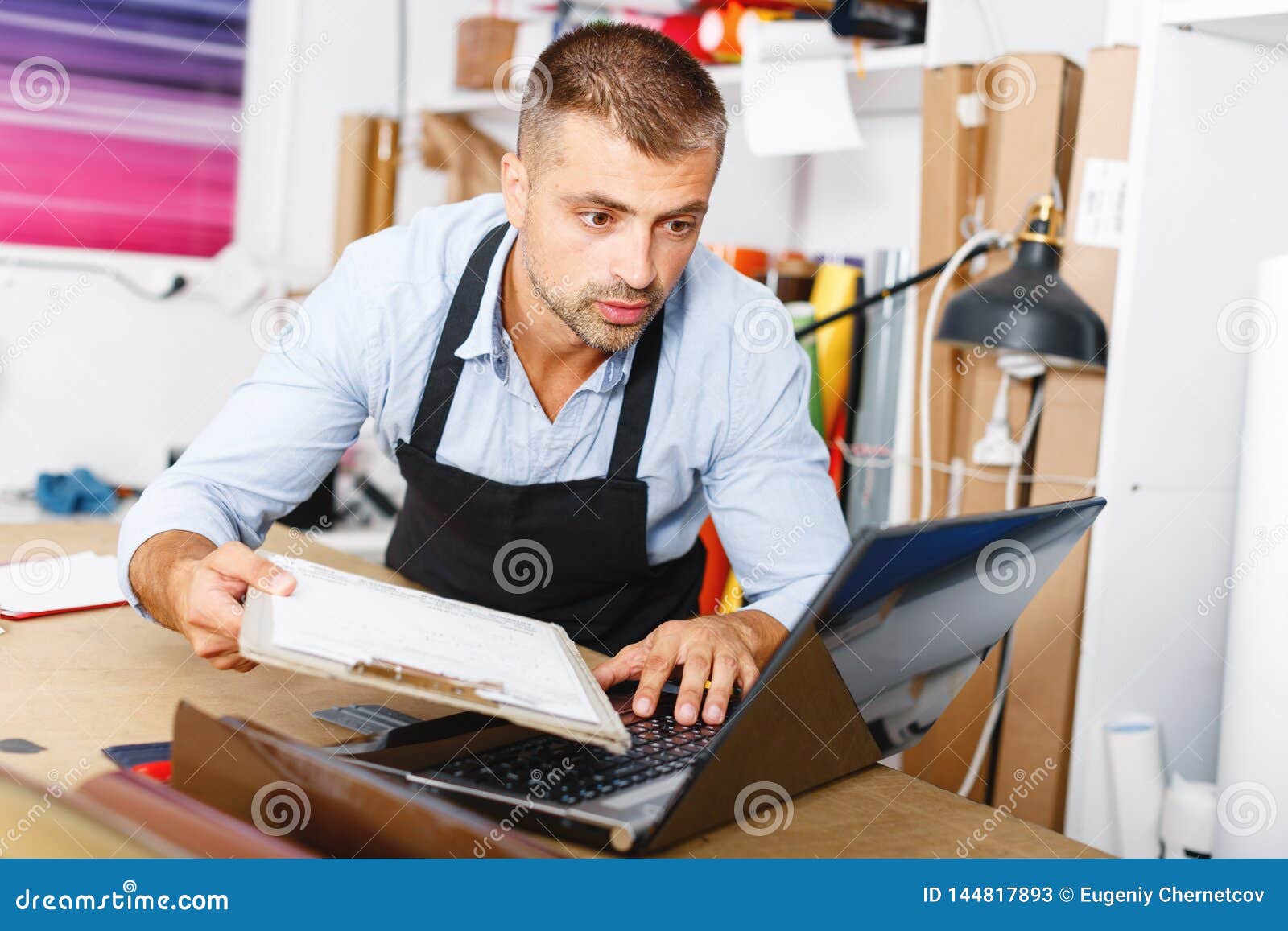 Profession,job,people,workman in Special Clothes with Paper Stock Image ...