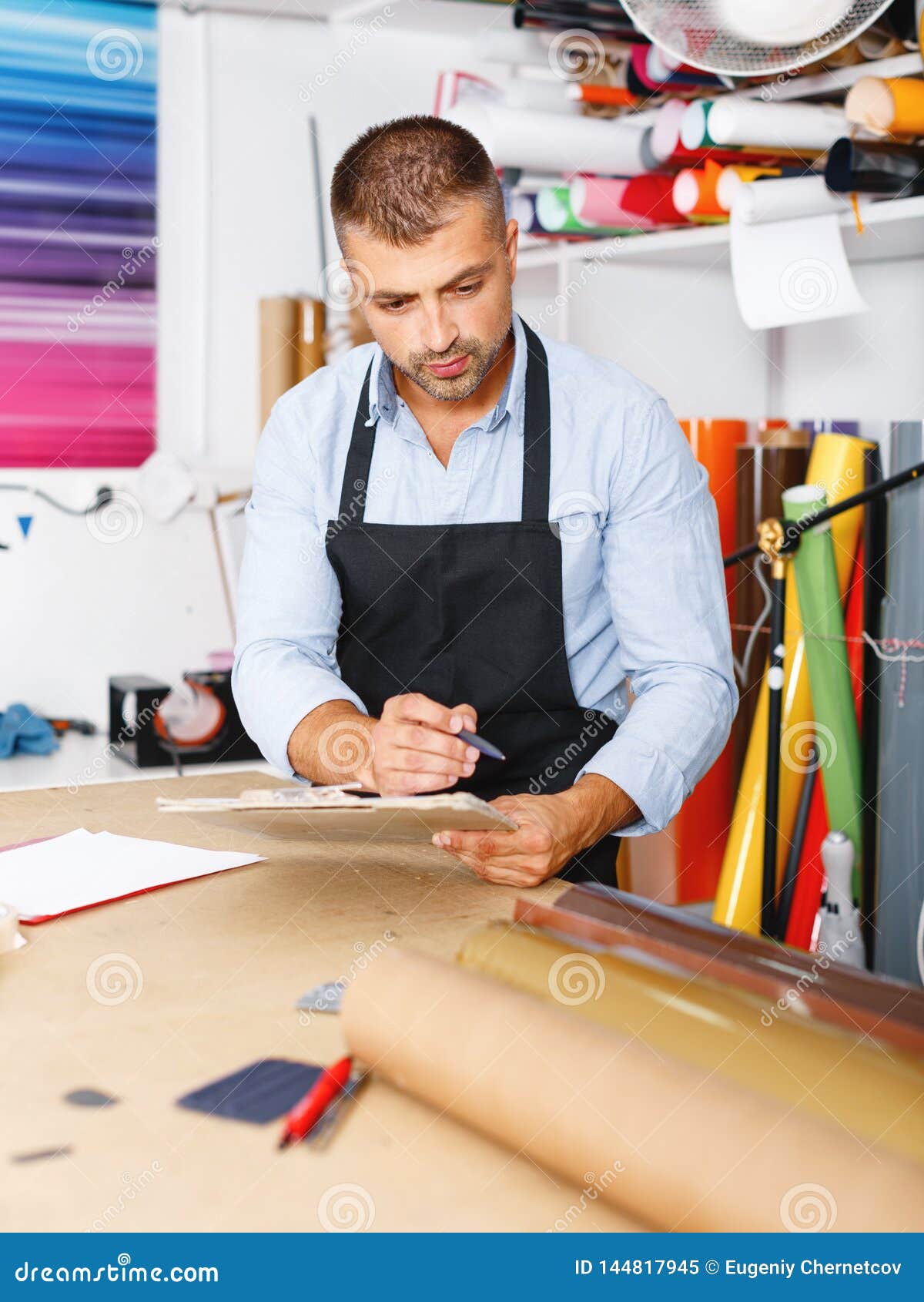 Profession,job,people,workman in Special Clothes with Paper Stock Image ...