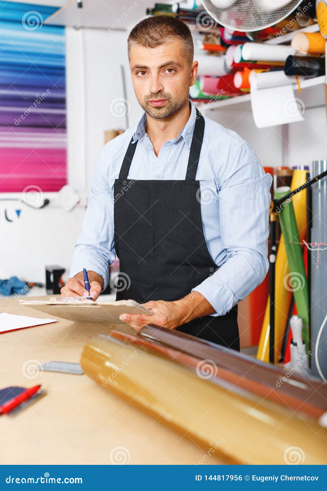 Profession,job,people,workman in Special Clothes with Paper Stock Photo ...