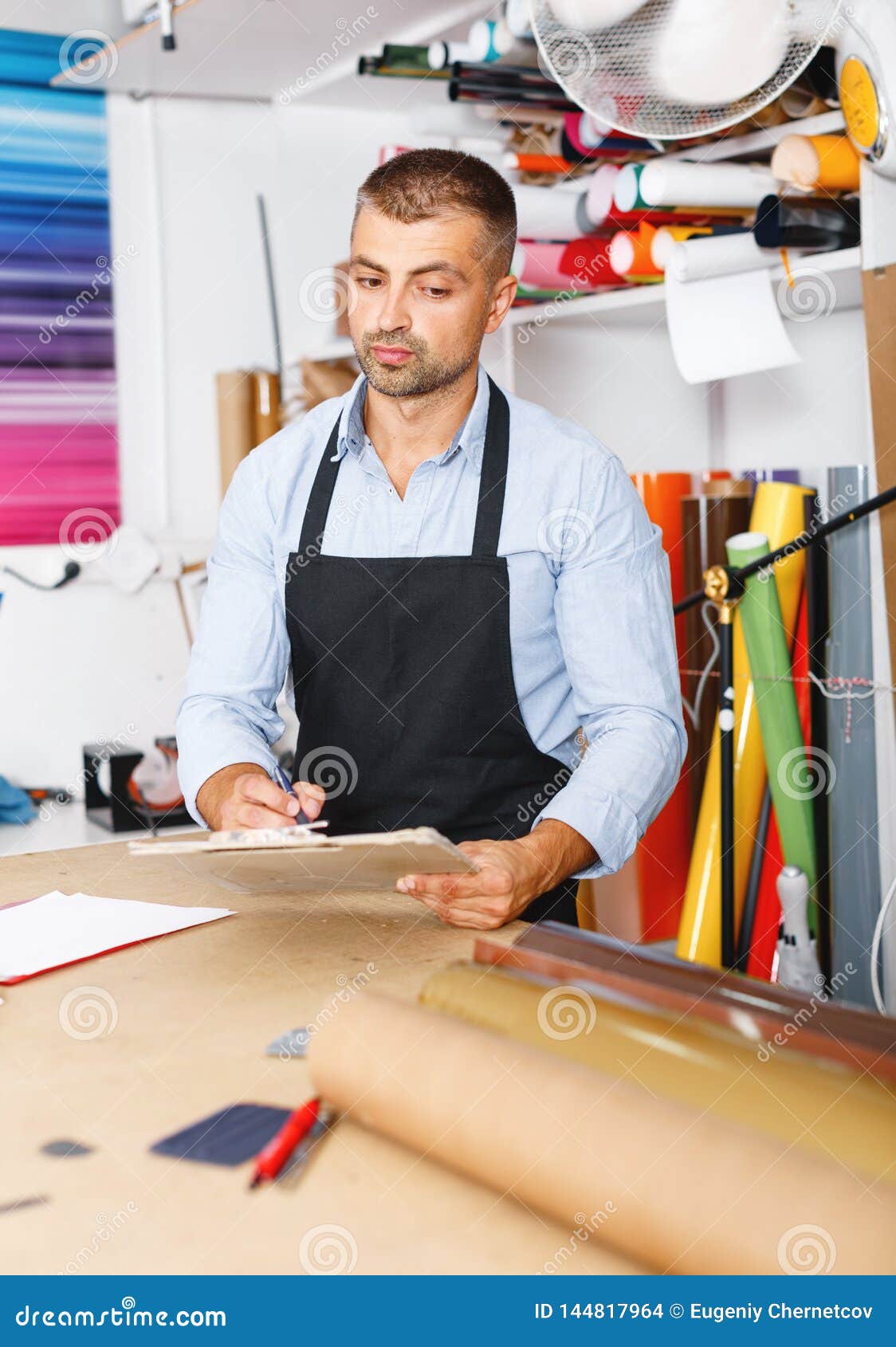 Profession,job,people,workman in Special Clothes with Paper Stock Photo ...
