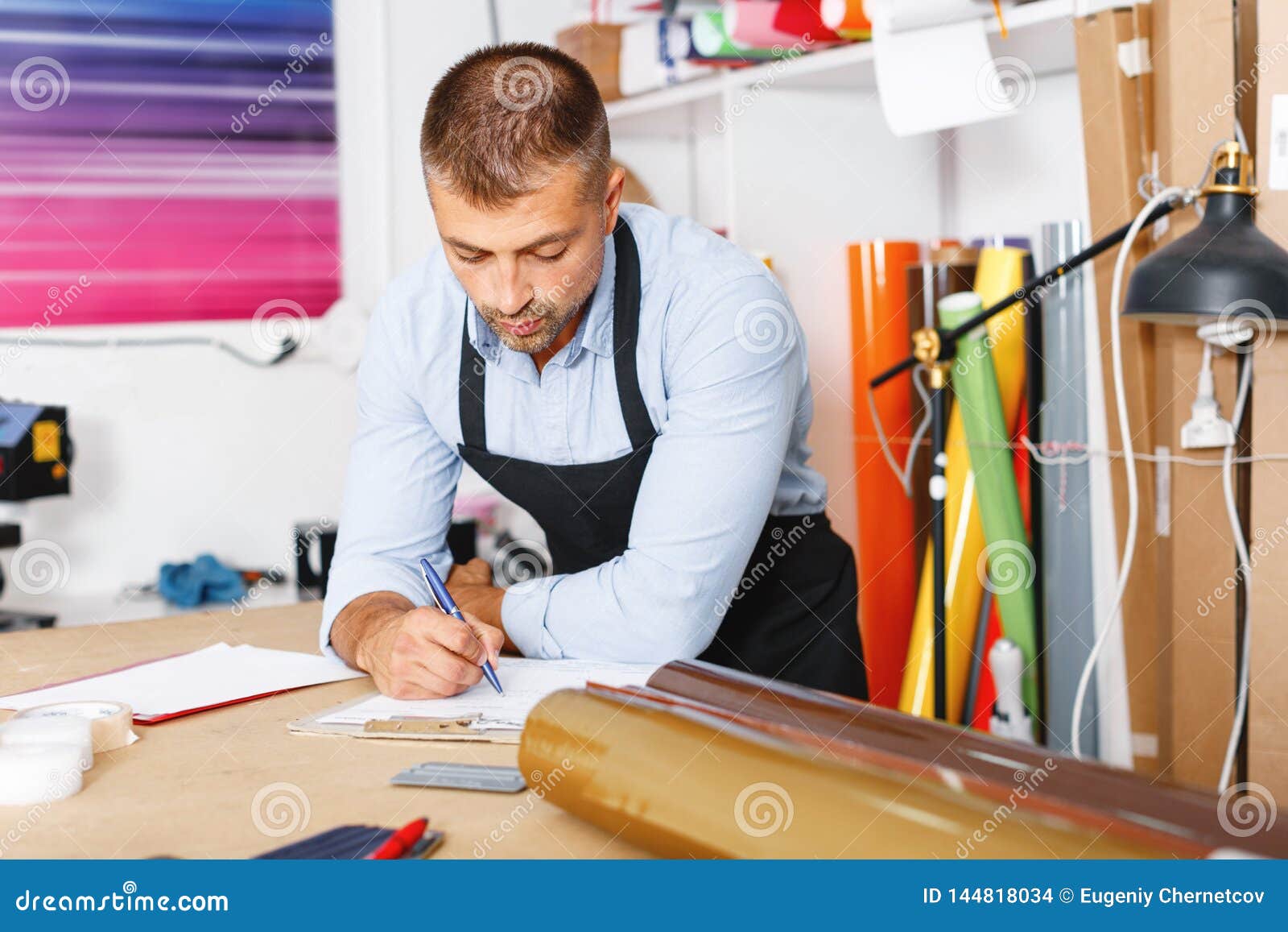 Profession,job,people,workman in Special Clothes with Paper Stock Photo ...